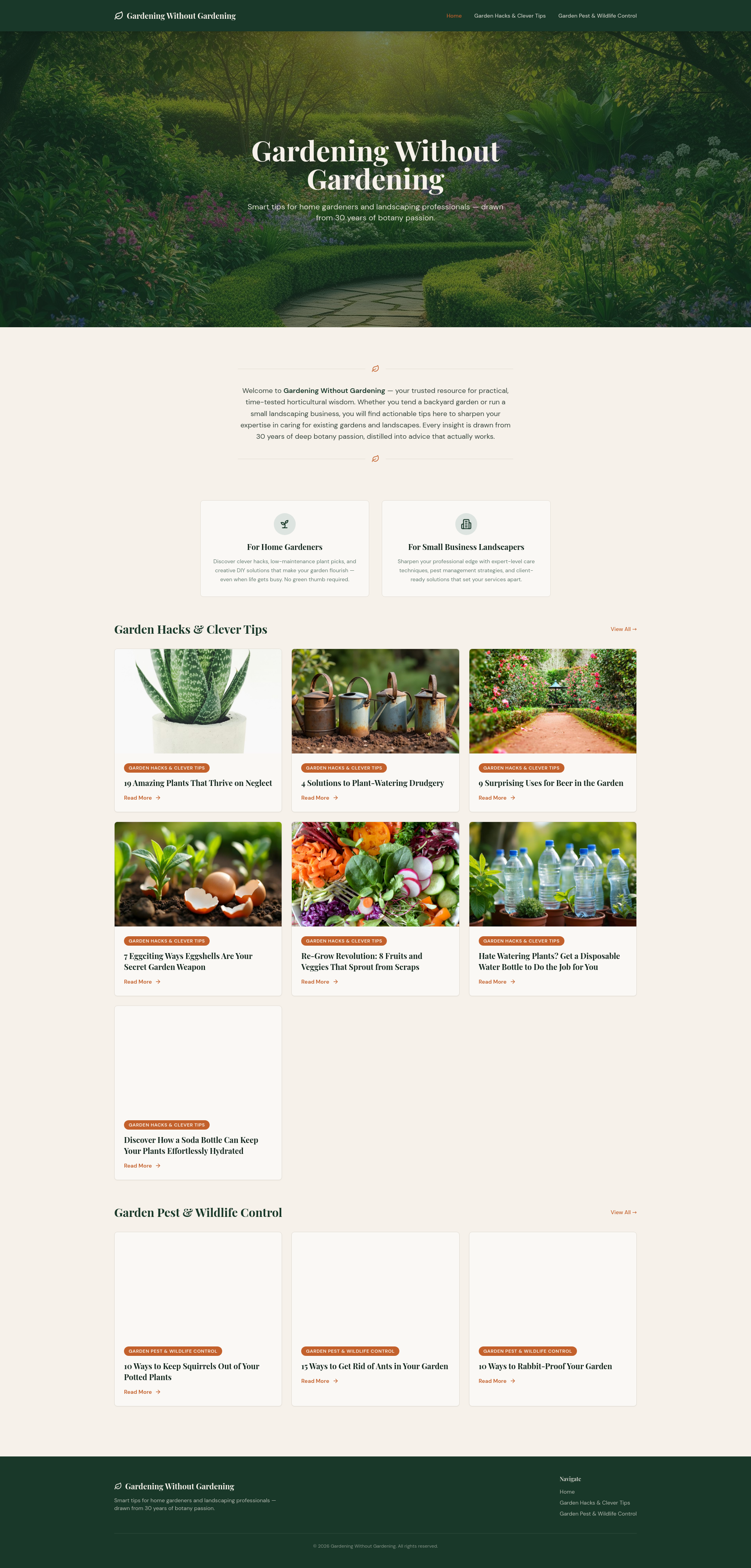 Gardening Without Gardening - Smart Tips for Home Gardeners