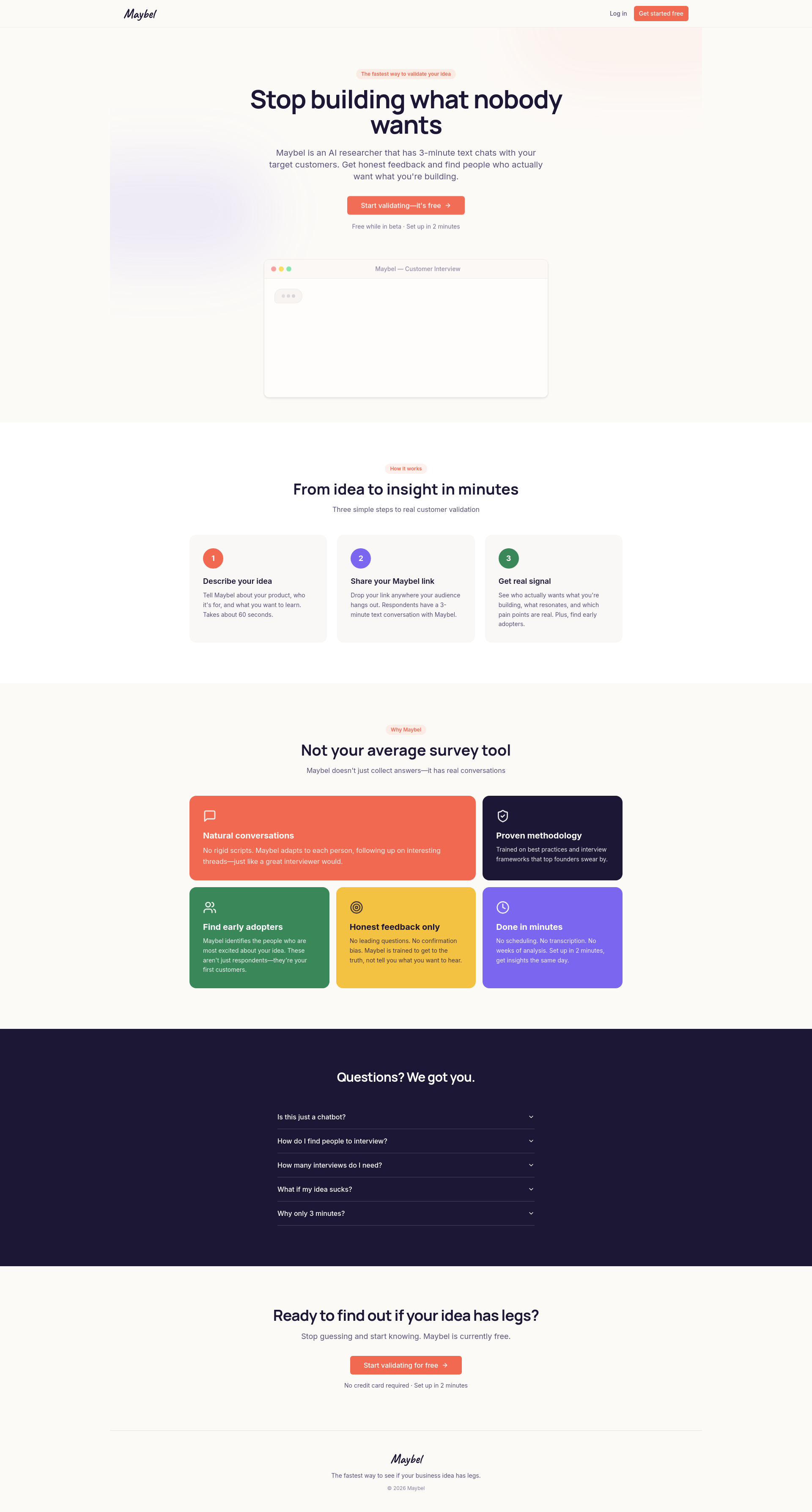 Maybel — Async User Research