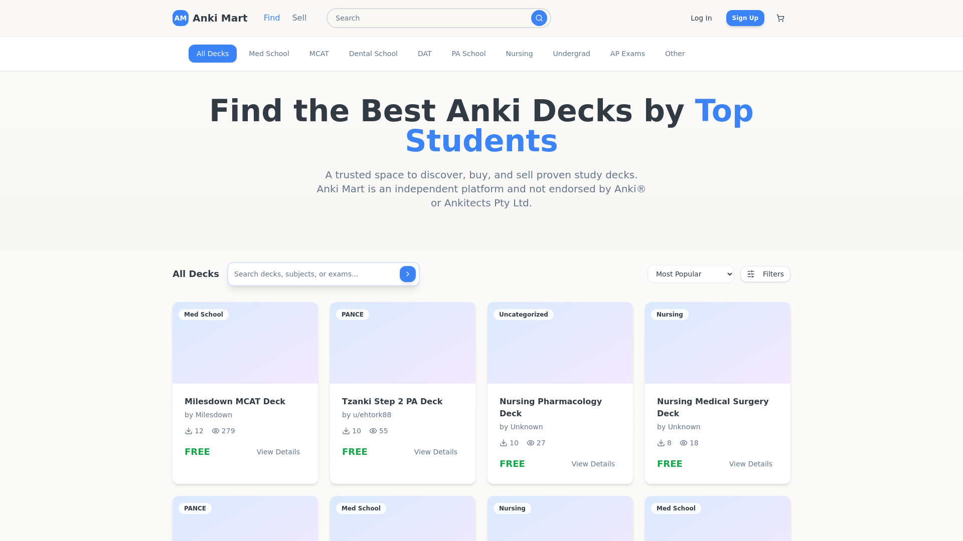 Anki Mart - Premium Flashcard Decks for Medical Students