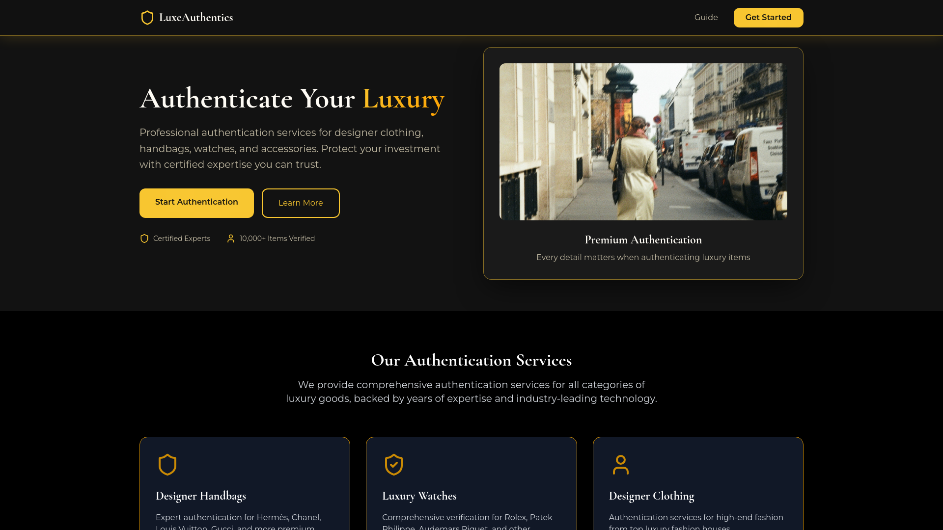LuxeAuthentics - Luxury Authentication Service