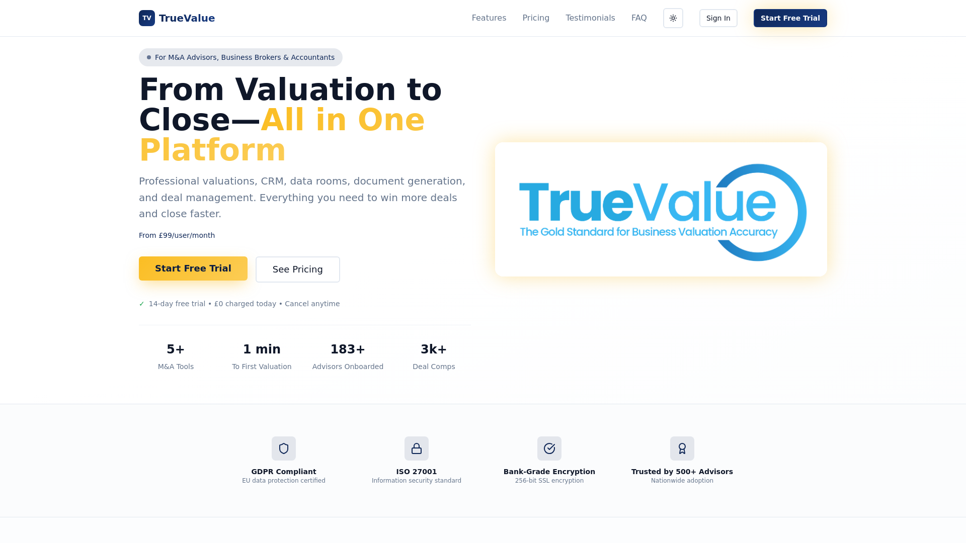 TrueValue - The Gold Standard for Business Valuation Accuracy