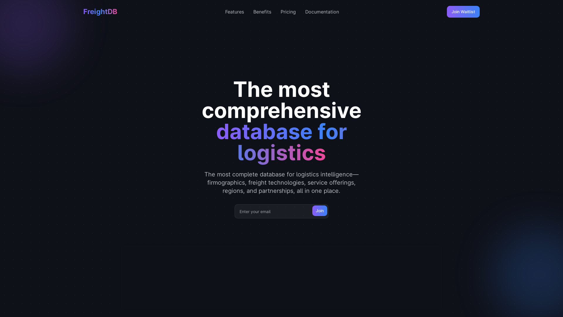 FreightDB - The Most Comprehensive Database for Logistics