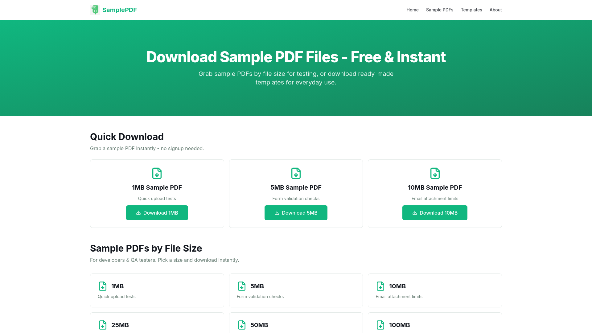 Free Sample PDF Files & Templates | SamplePDF.online