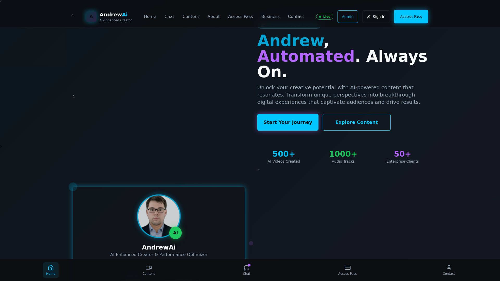 AndrewAi - AI-Enhanced Creator Platform