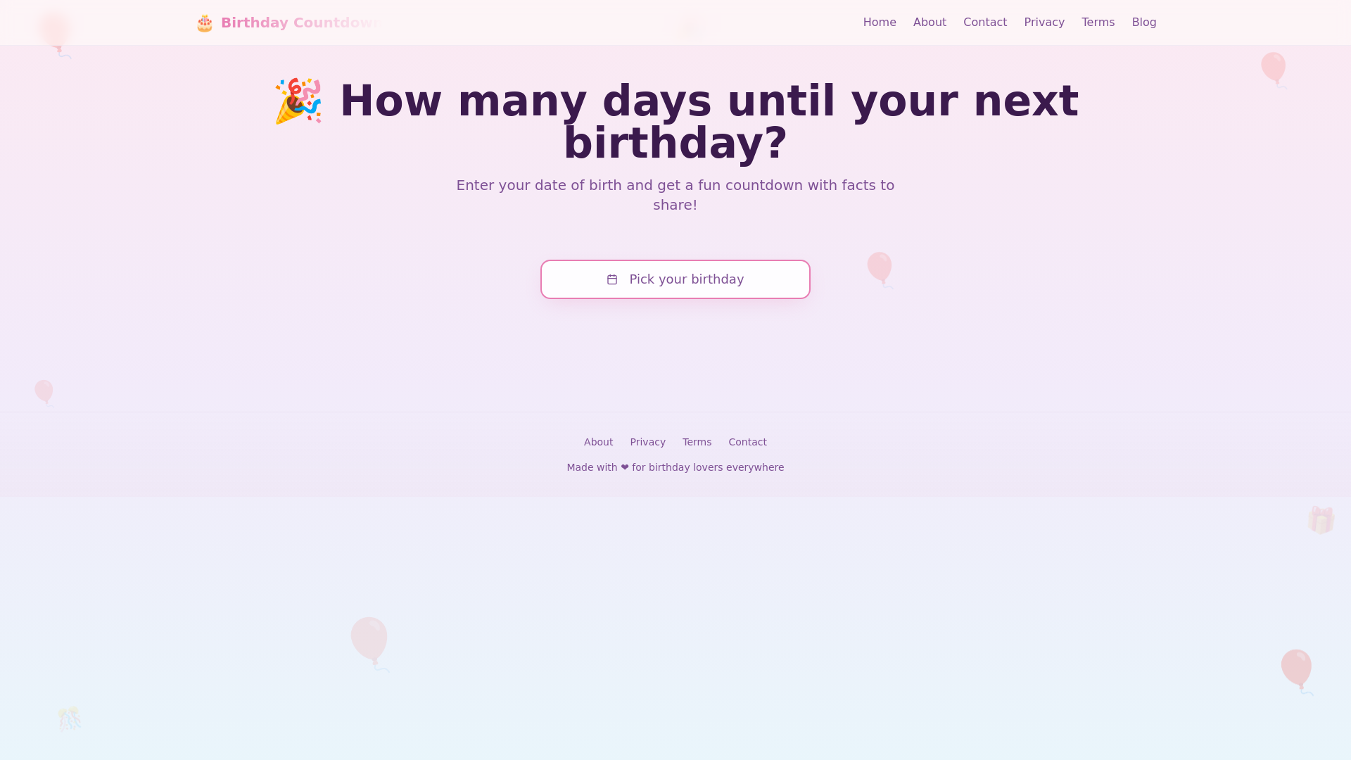 Birthday Countdown 🎂 - How many days until your next birthday?
