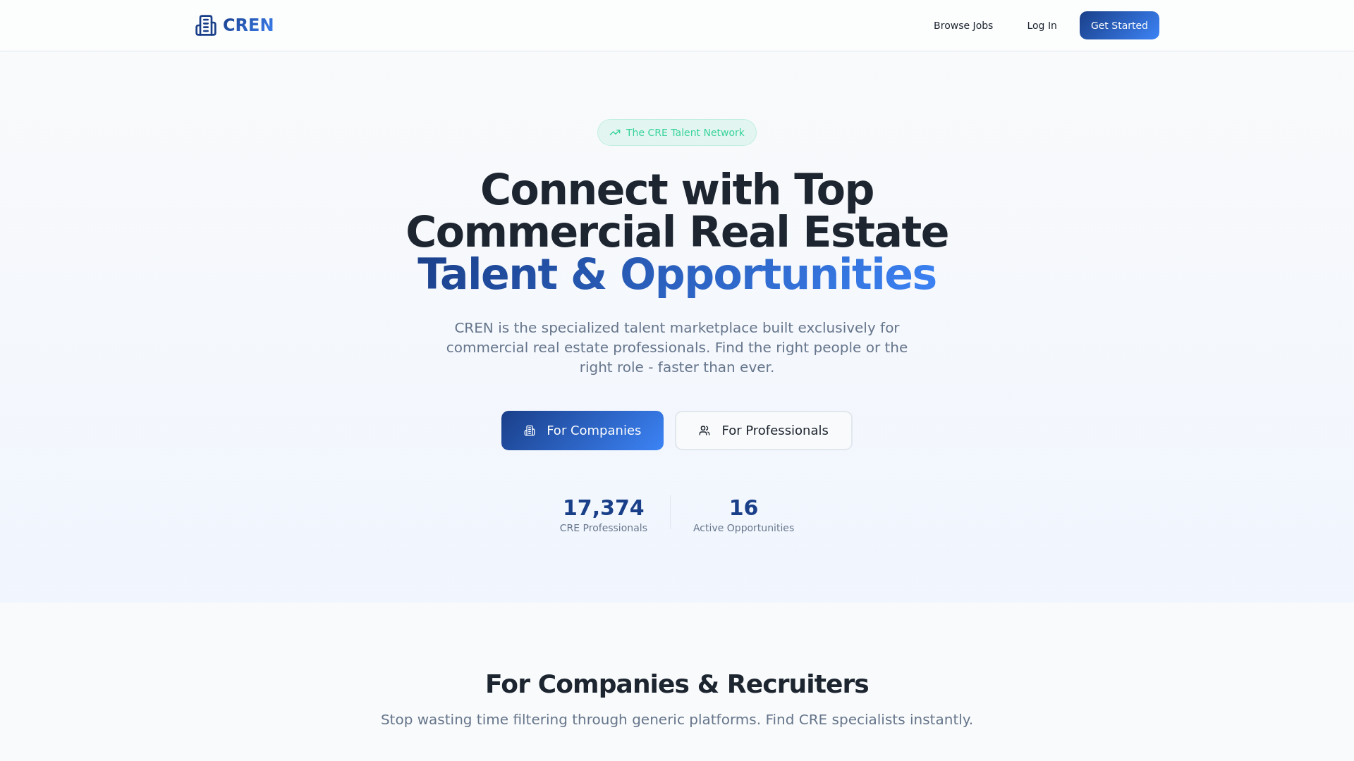 CREN - The Commercial Real Estate Network | CRE Talent Marketplace