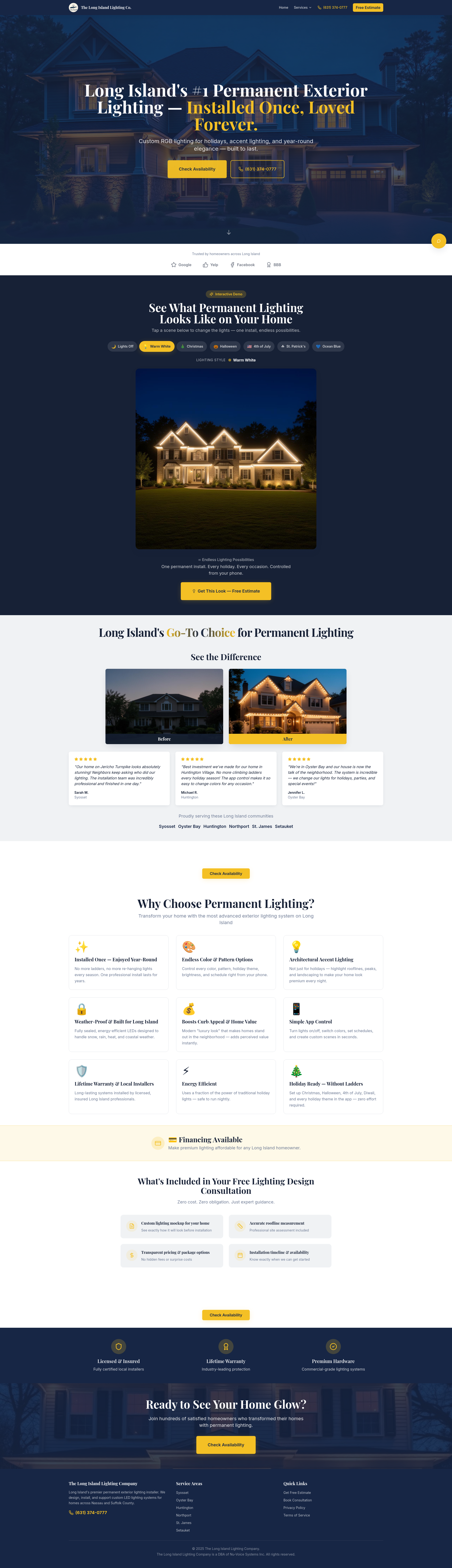 The Long Island Lighting Company | #1 Permanent Exterior Lighting