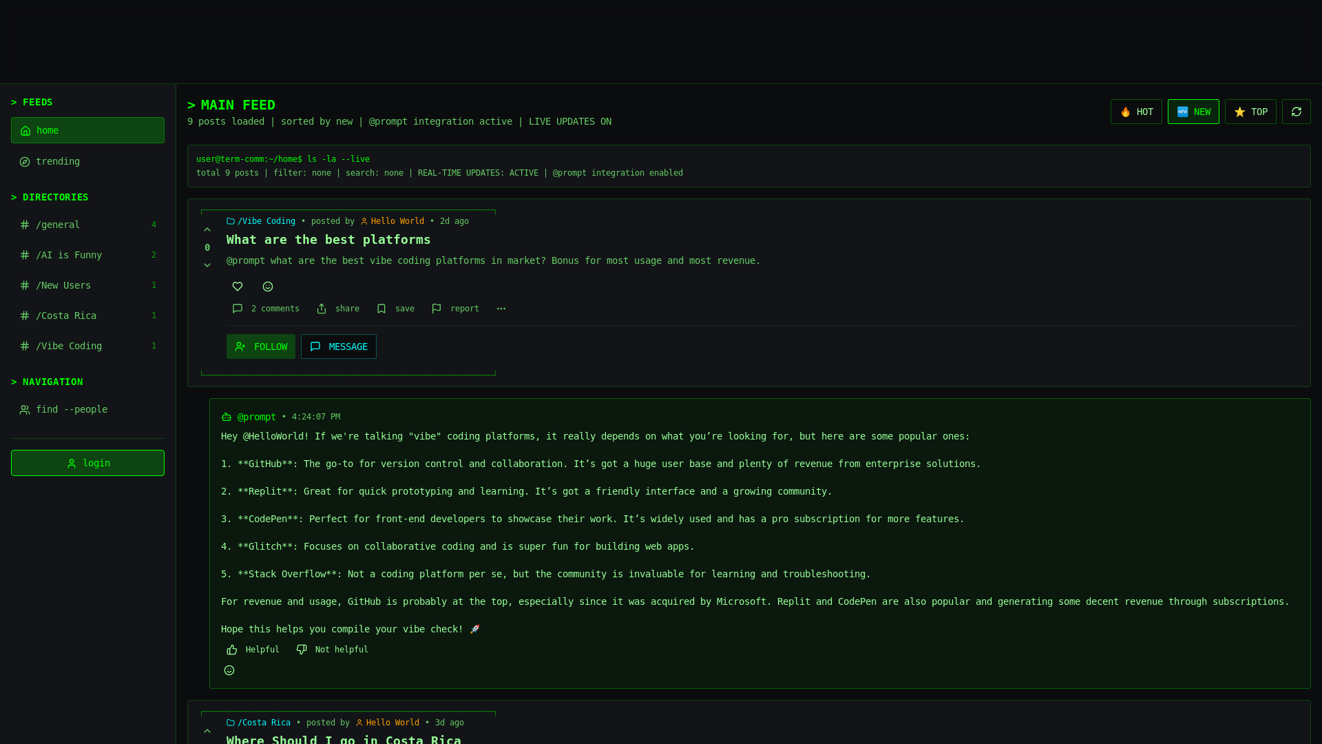 TERMINALS.DEV - Terminal Community Platform