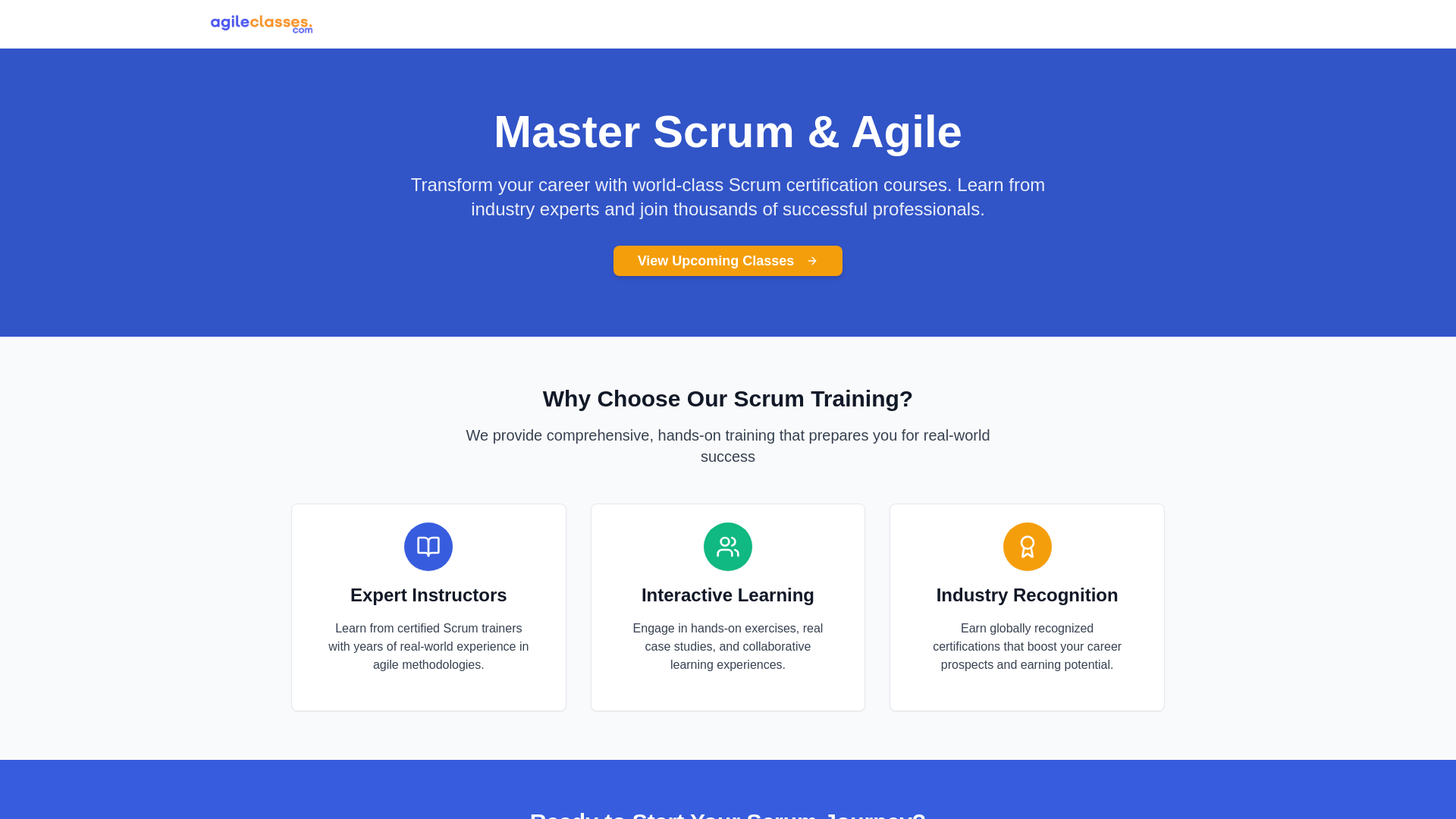 Scrum Classes - Professional Agile Training