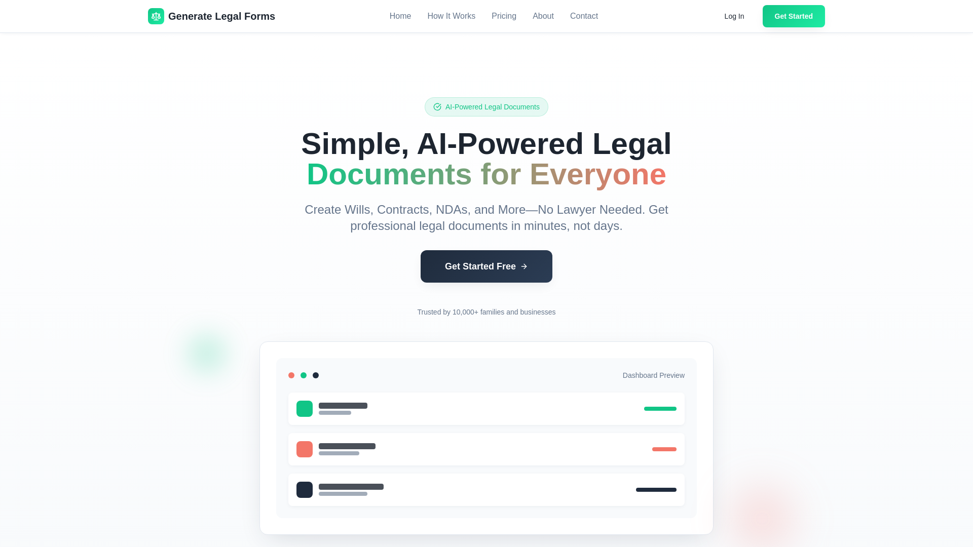 Generate Legal Forms - AI-Powered Legal Documents for Families & Businesses