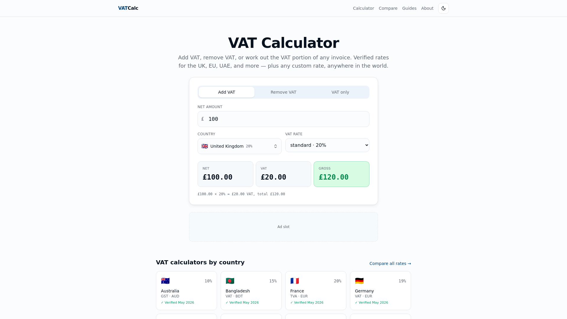 Philippines VAT Calculator — 12% Standard Rate
