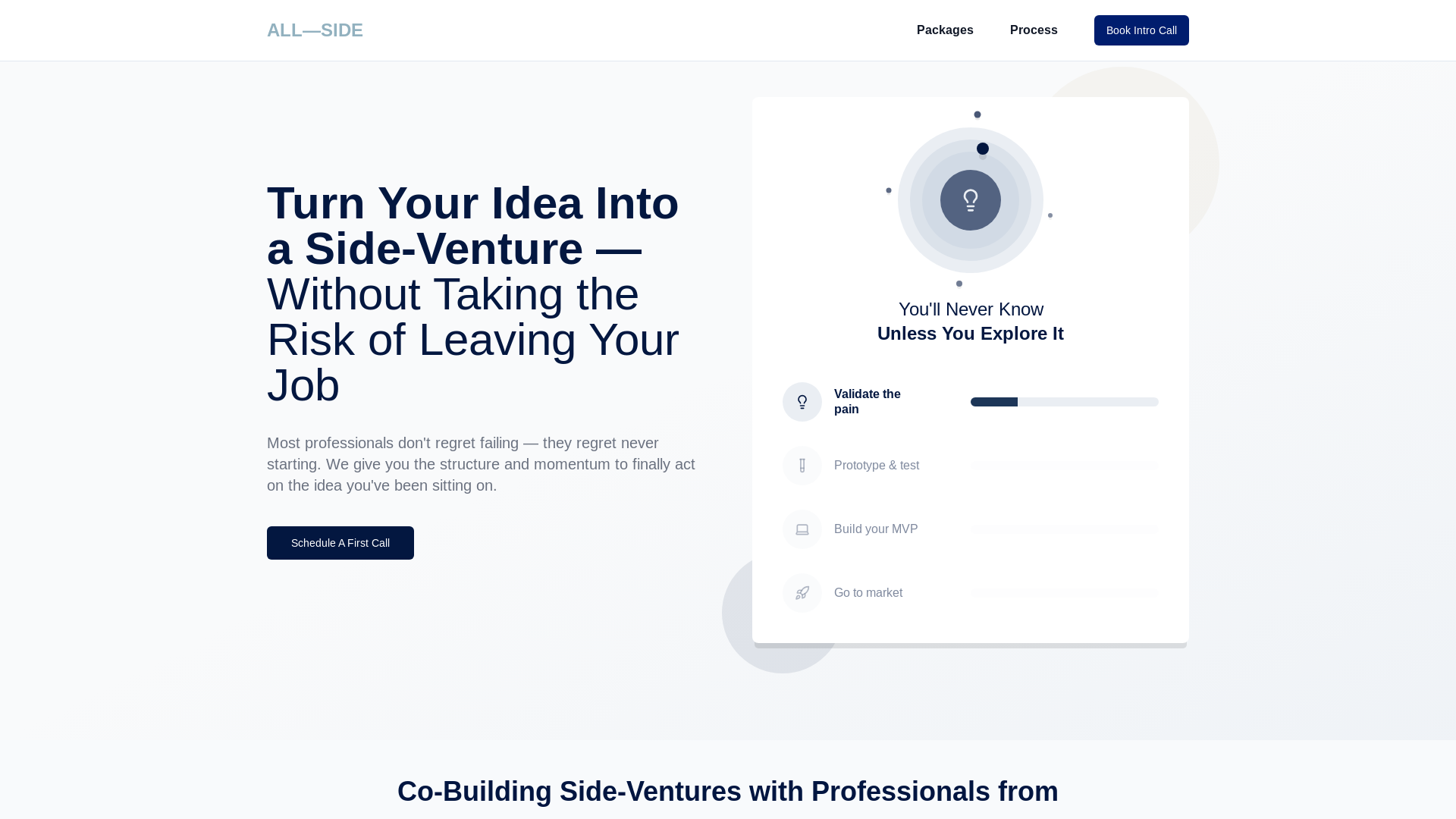 ALL—SIDE | Start Your Side Venture Without Quitting Your Job
