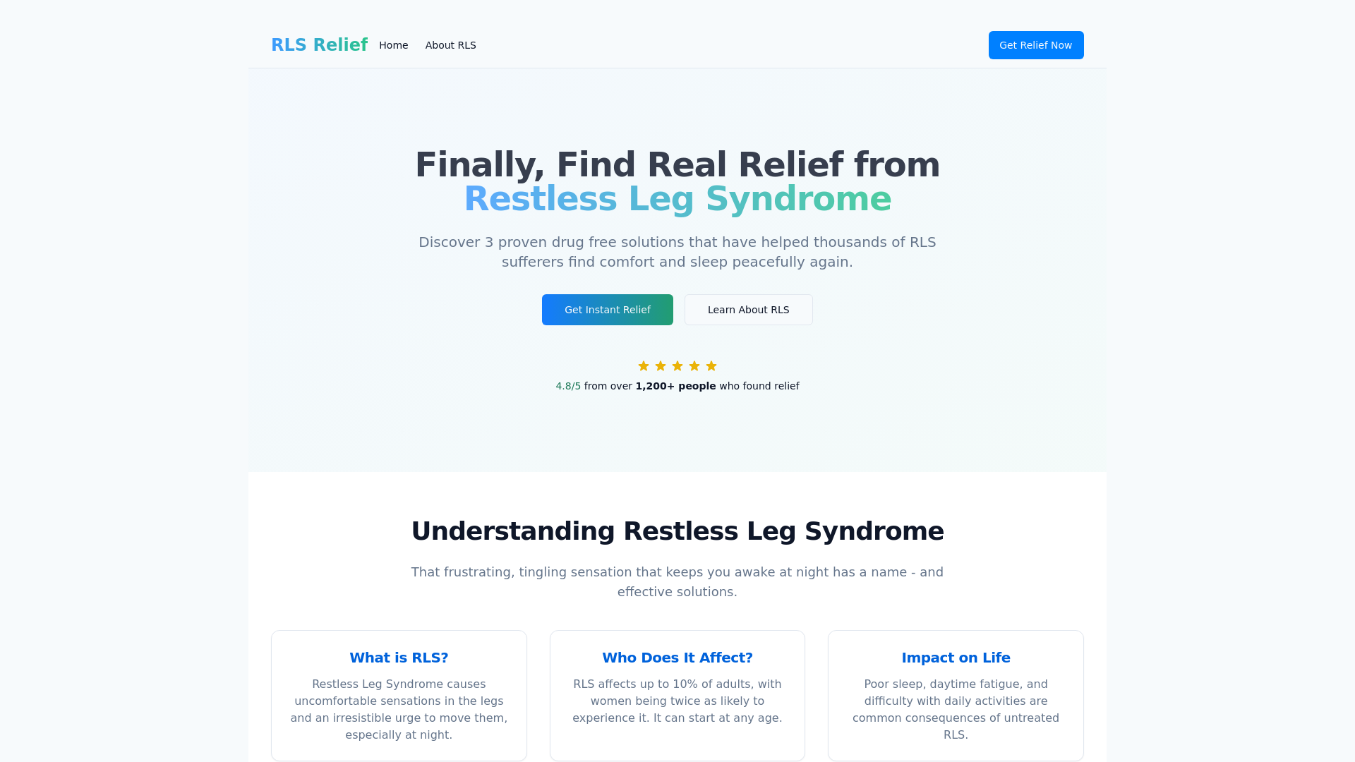 RLS Relief - 3 Proven Solutions for Restless Leg Syndrome