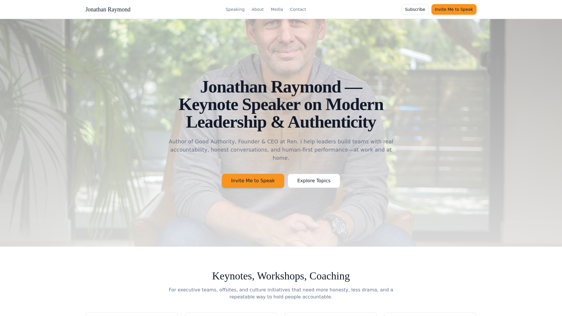 Jonathan Raymond | Good Authority Author & Keynote Speaker