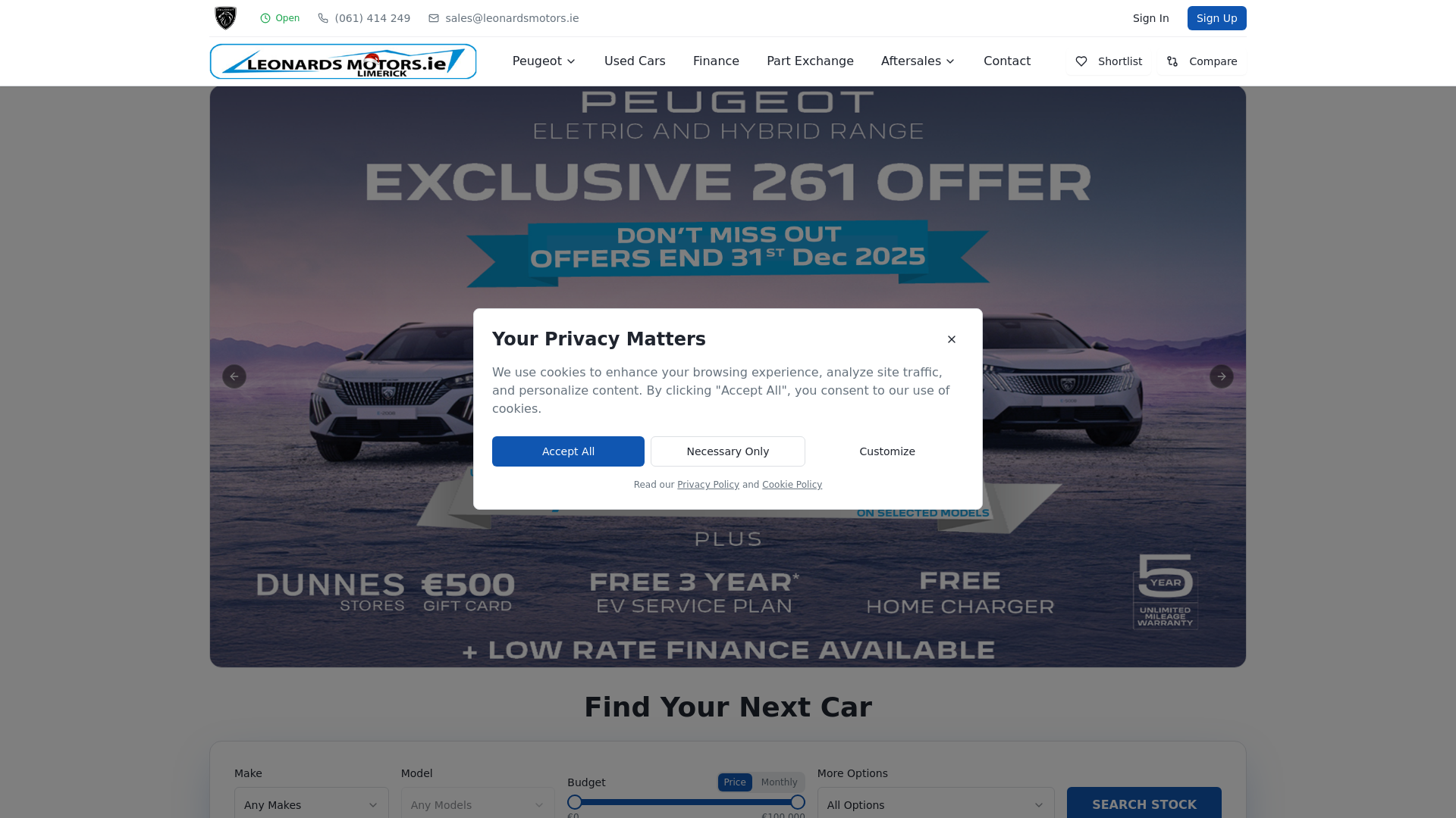 Leonards Motors Limerick | Peugeot Main Dealer | New & Used Cars Limerick