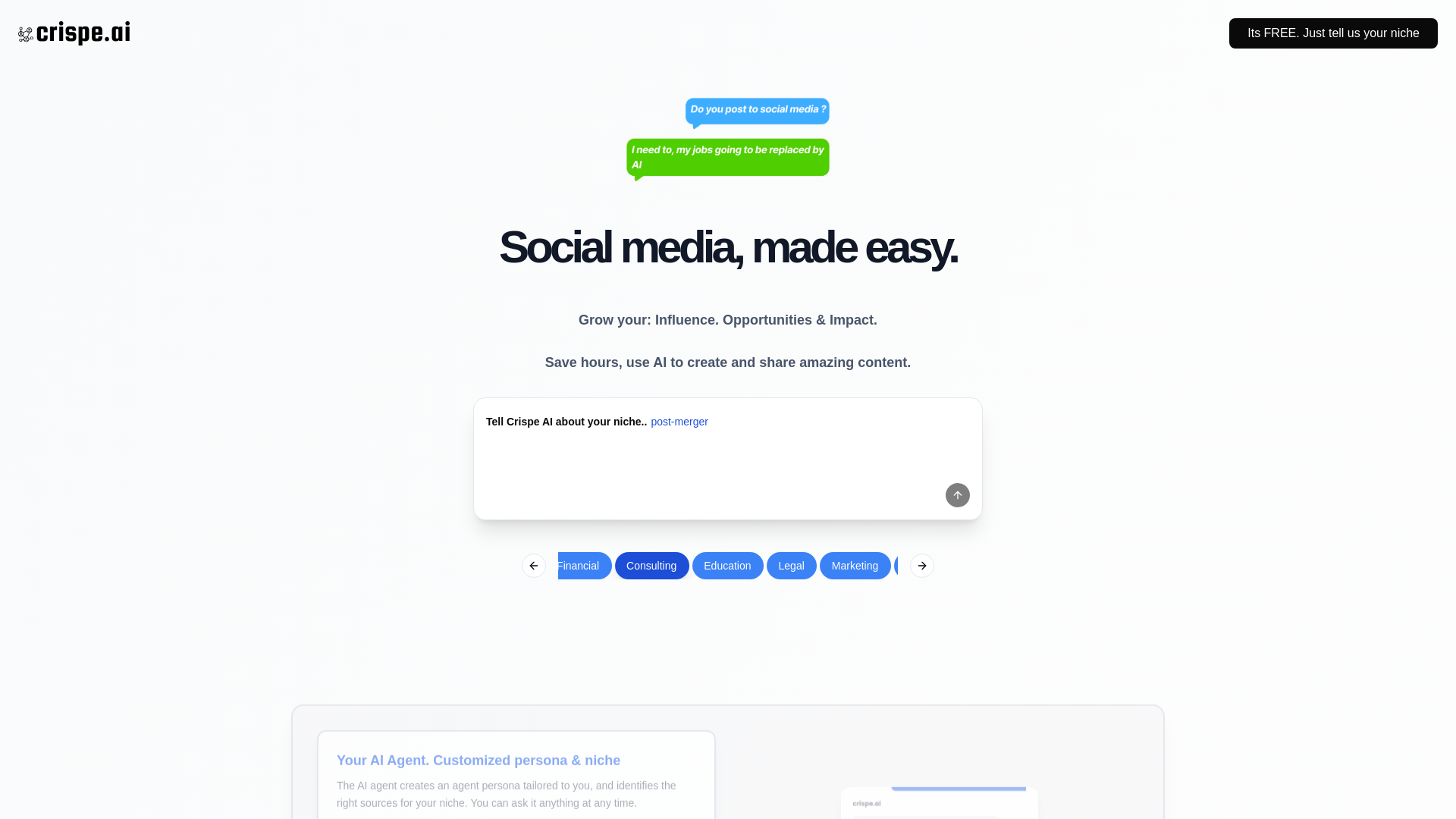 Crispe AI - easy socials