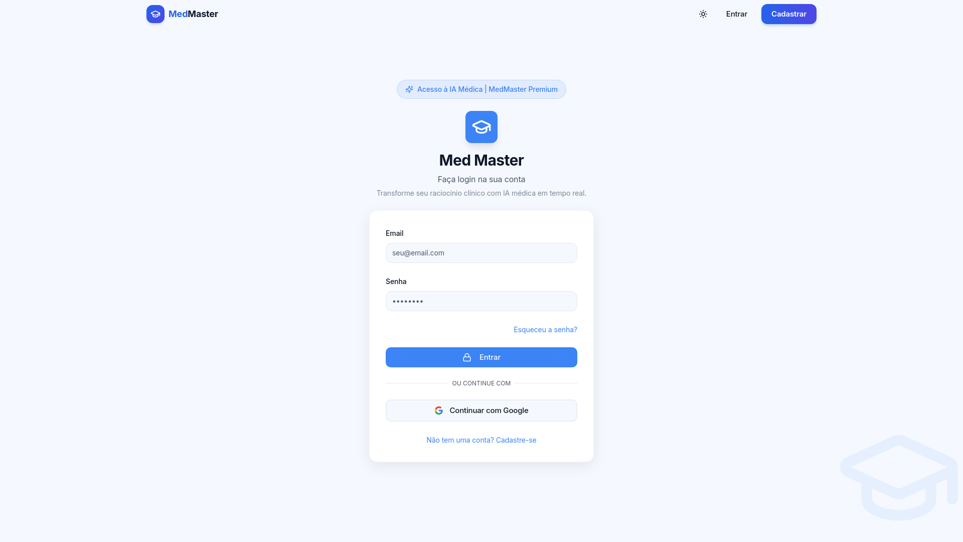 MedMaster — Plataforma Profissional de IA Médica