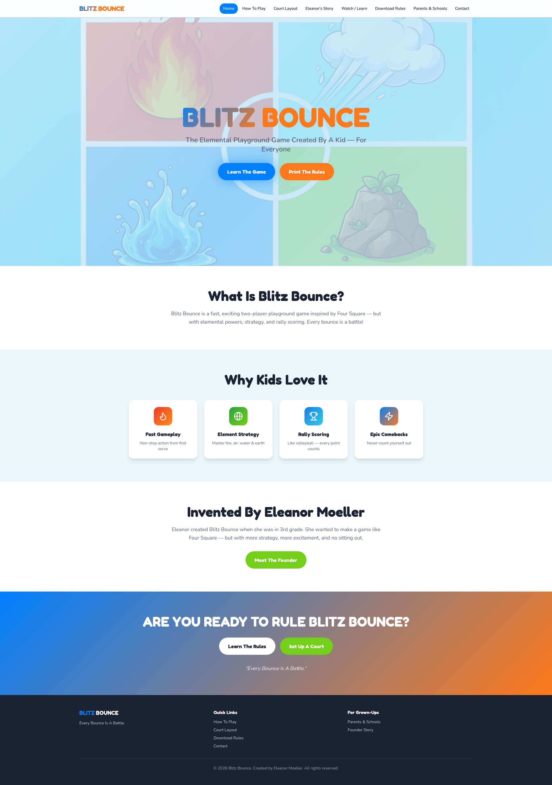 Blitz Bounce | Official Game Rules & Founder Story