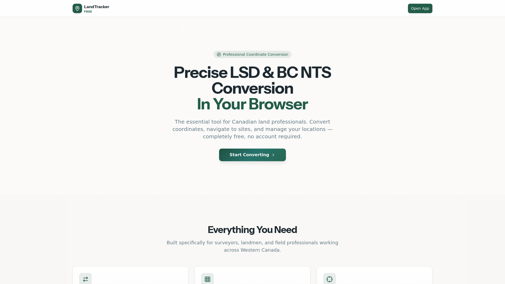 LandTracker - Free LSD & BC NTS Coordinate Conversion