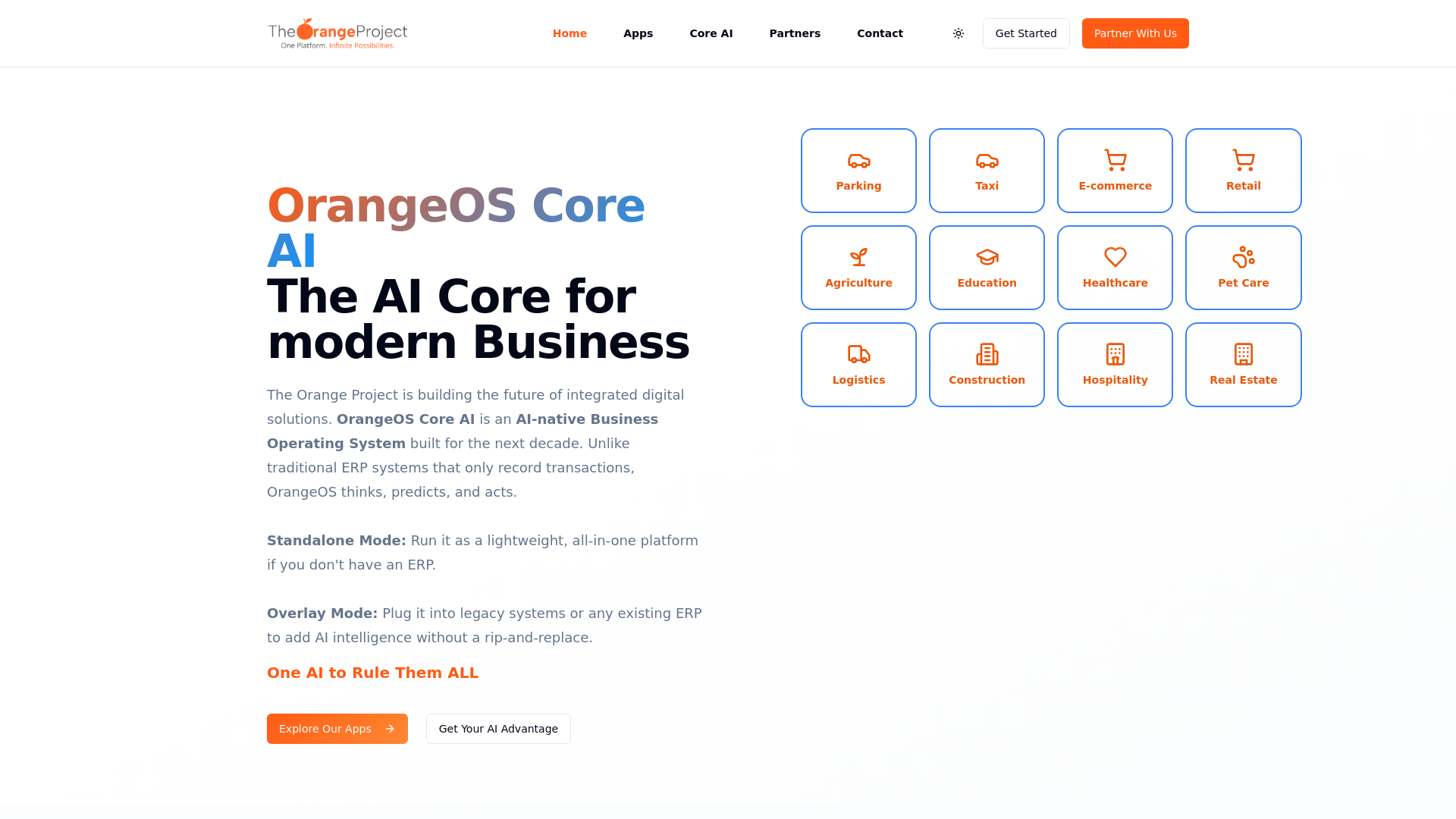 The Orange Project - One AI Powering Many Sectors