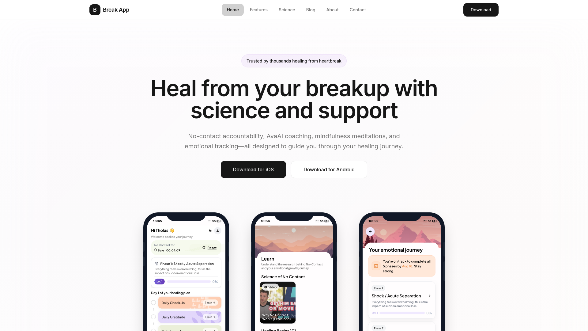 Break App - Heal from Your Breakup with No Contact Support