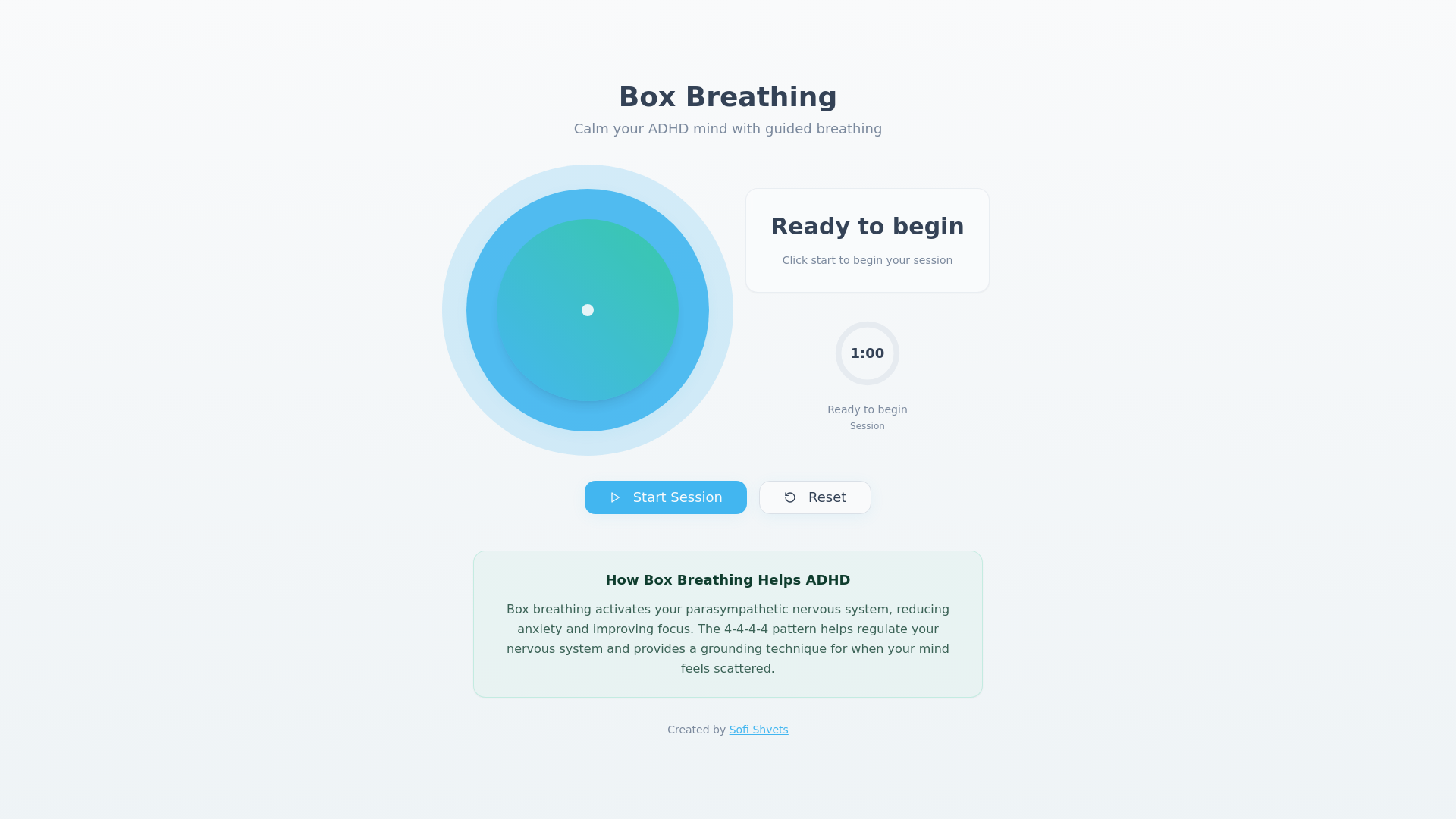 Box Breathing - ADHD Wellness App