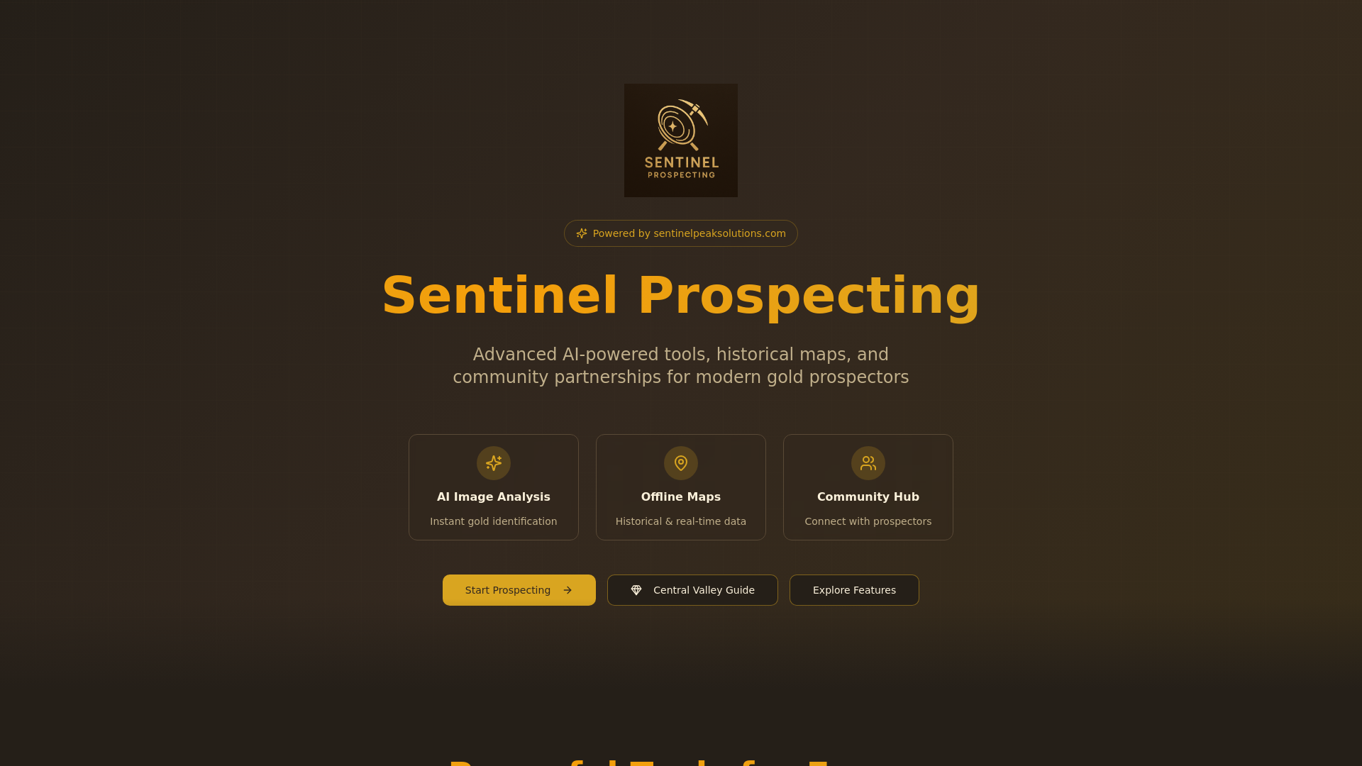 Sentinel Prospecting | AI-Powered Gold Mining Tools