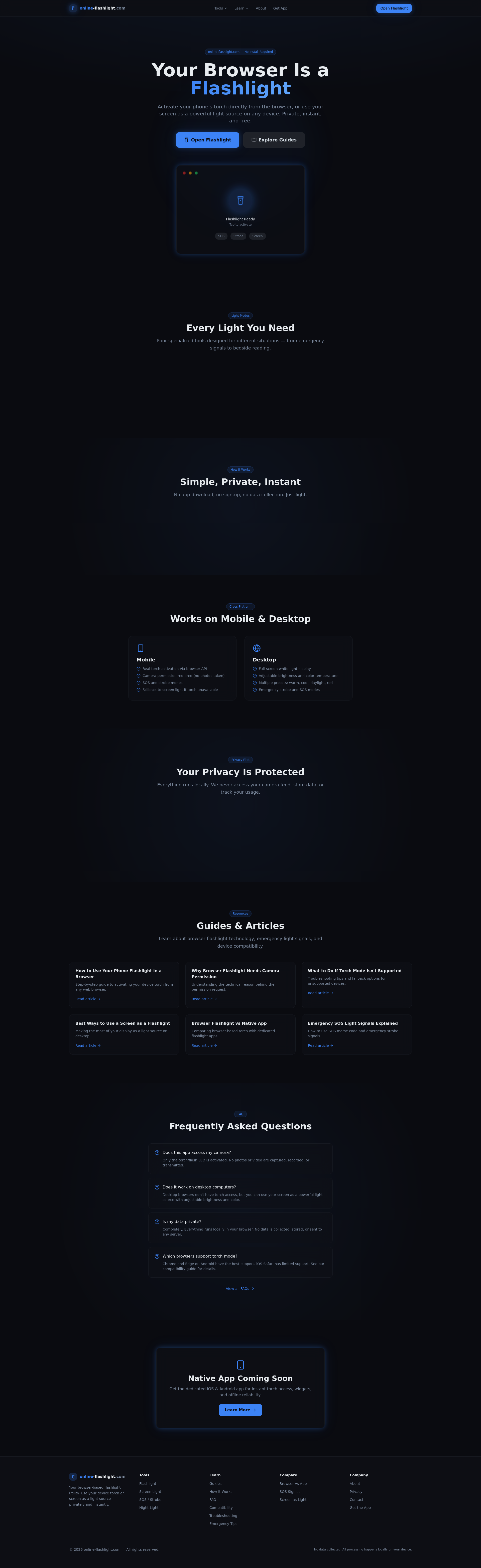 online-flashlight.com — Browser Torch & Screen Light Utility