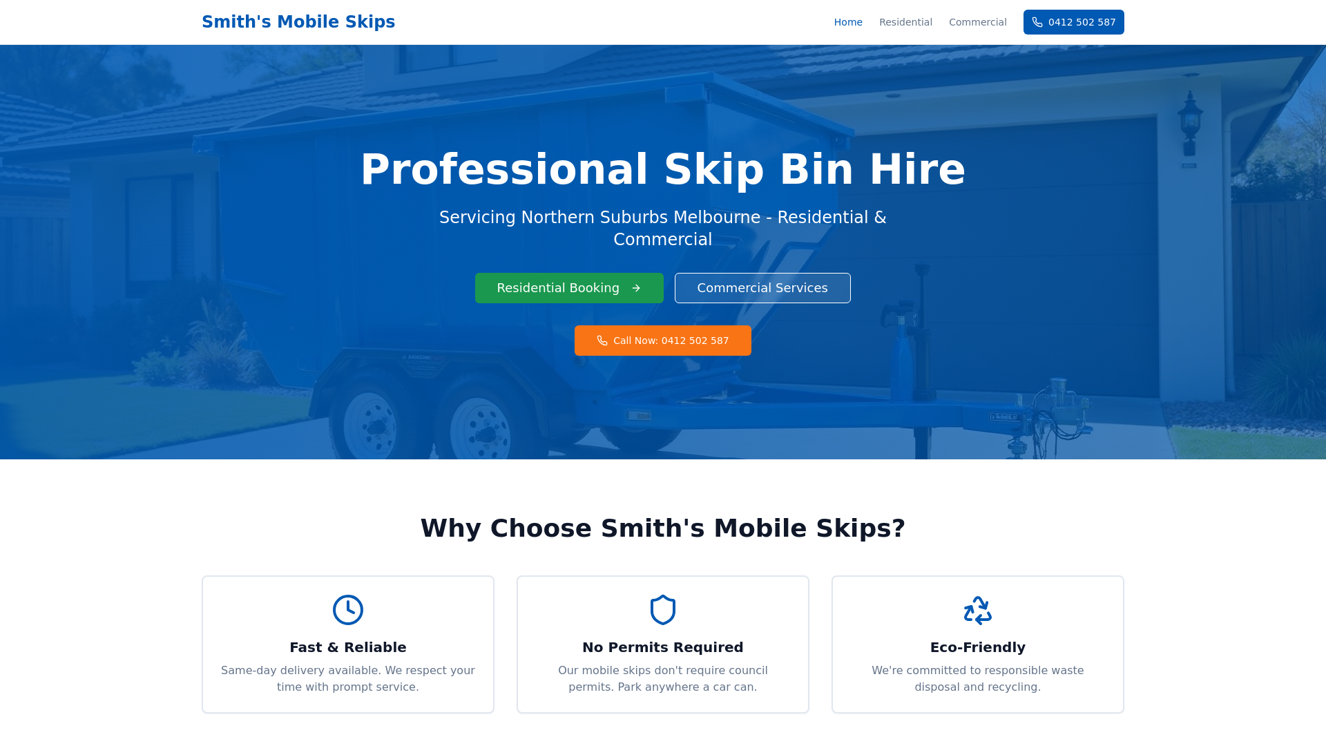 Smith's Mobile Skips | Skip Bin Hire Northern Suburbs Melbourne