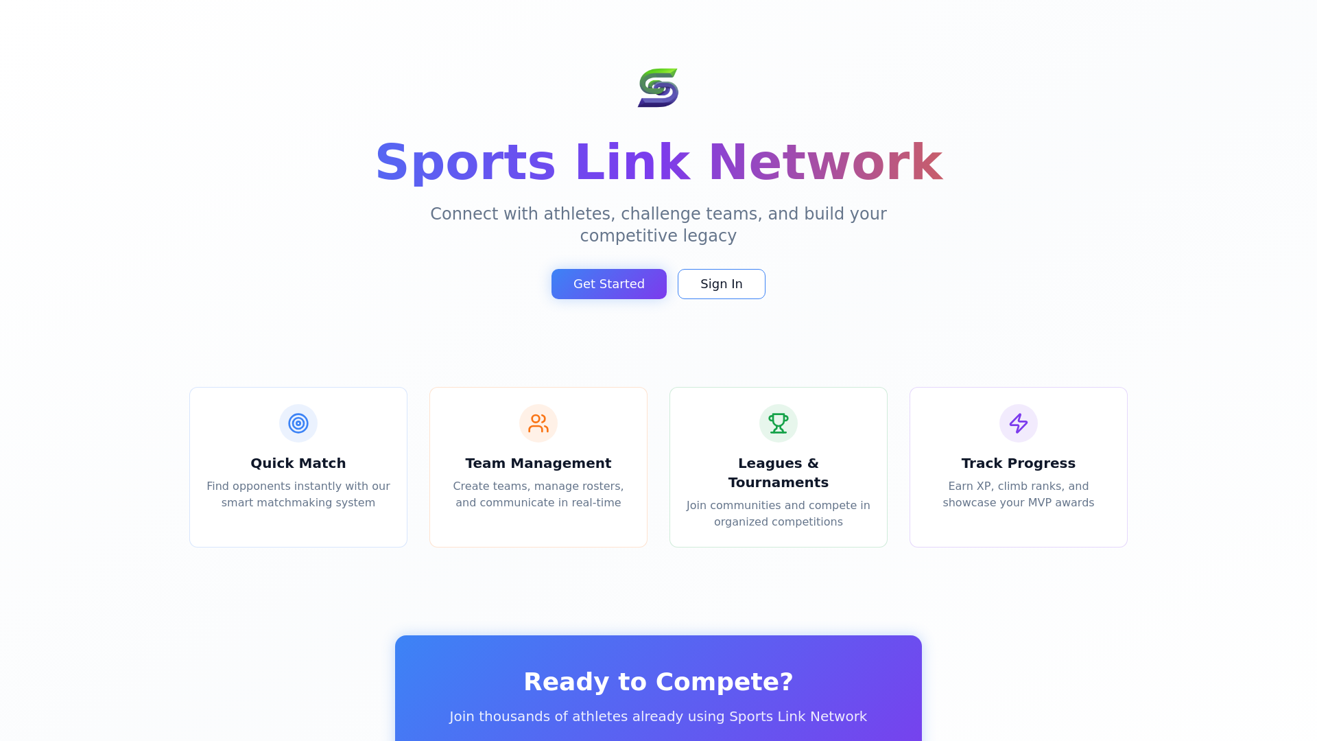 Sports Link Network - Connect Athletes & Challenge Teams