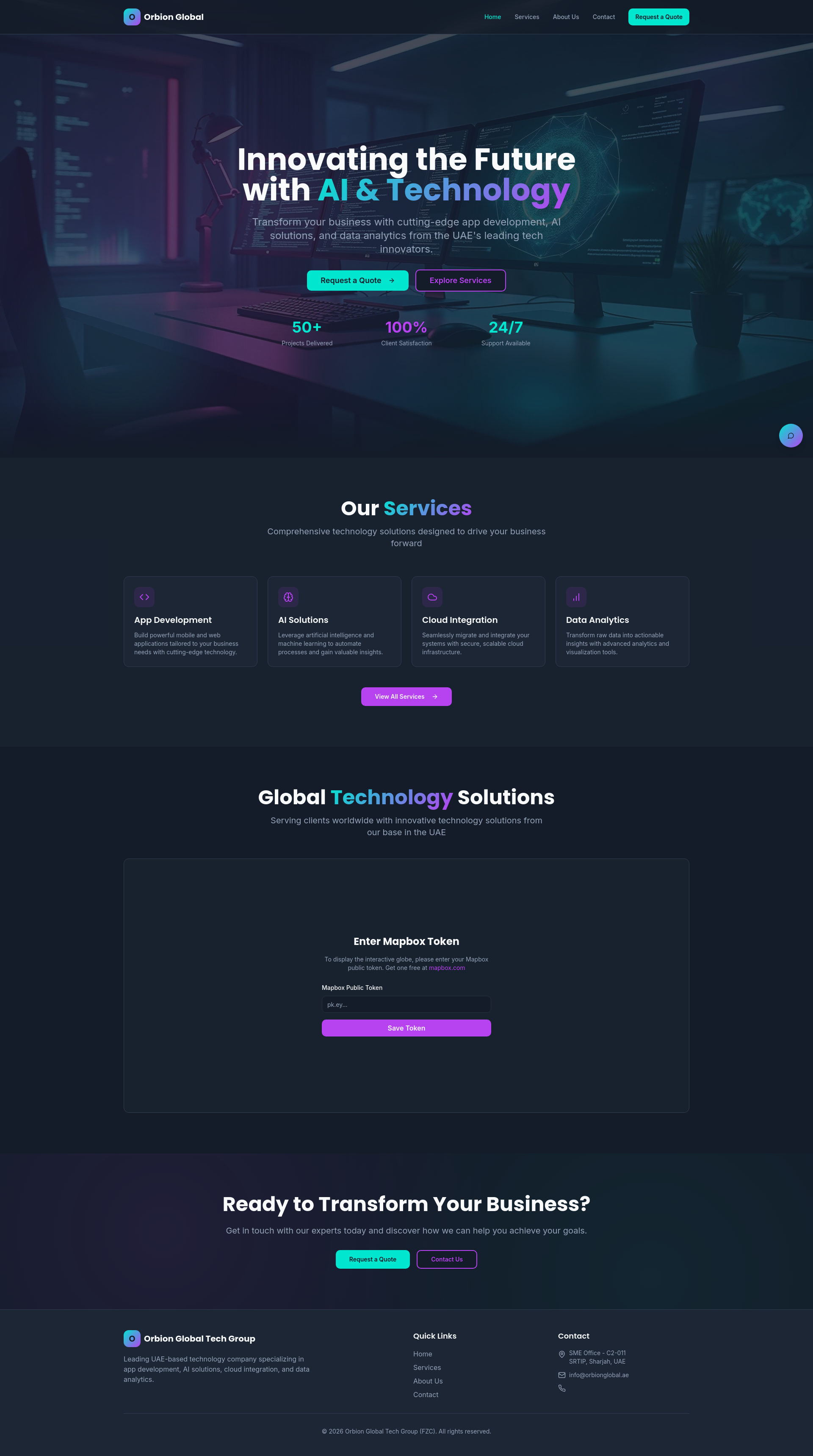 Orbion Global Tech Group - App Development & AI Solutions in UAE