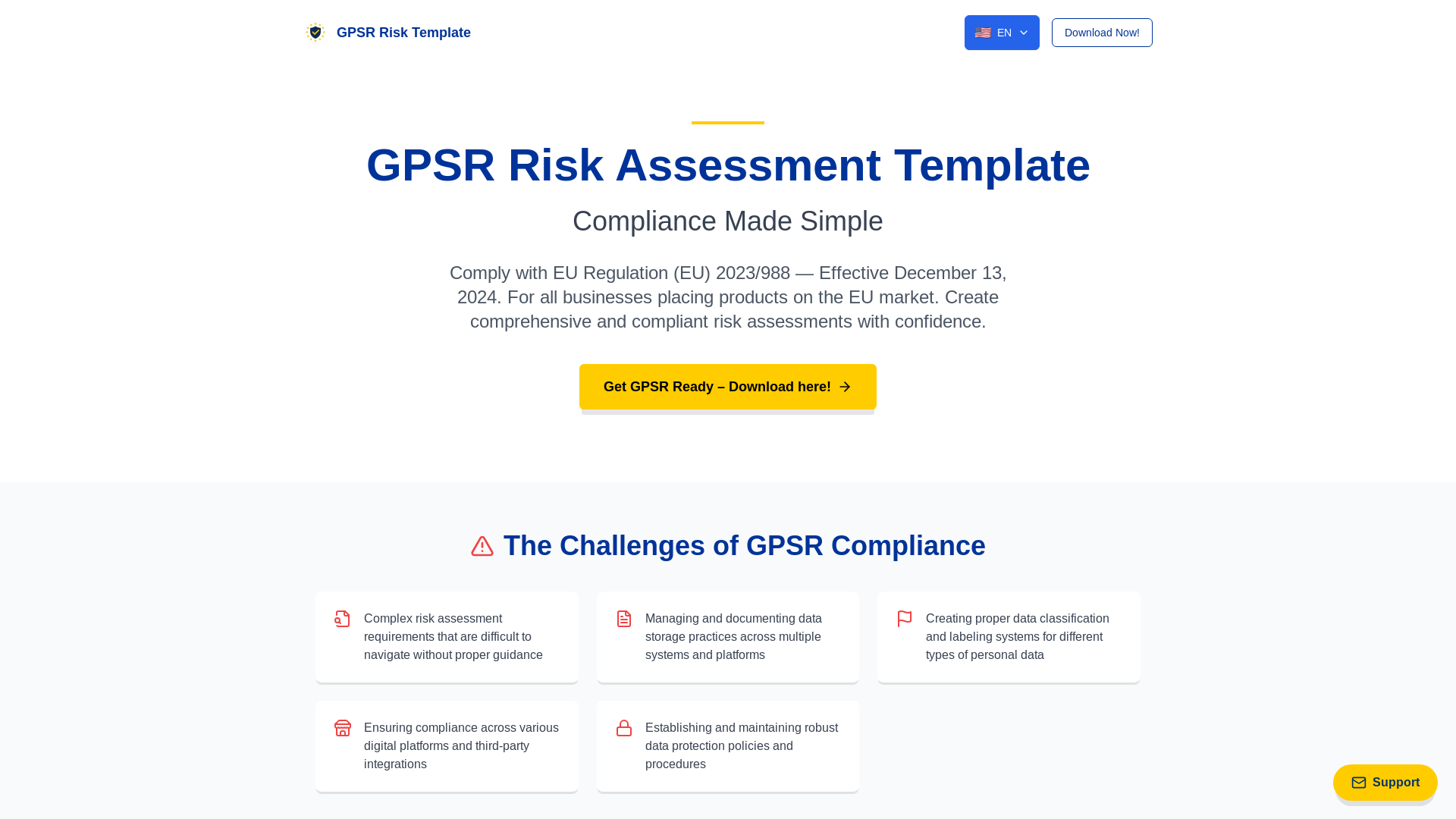 GPSR Risk Assessment Template | EU Compliance Made Simple