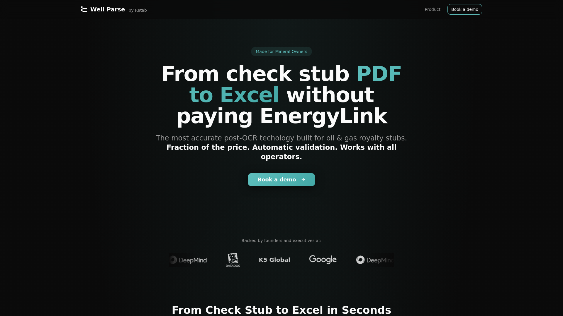 WellParse - Validate Royalty Check Stubs Instantly