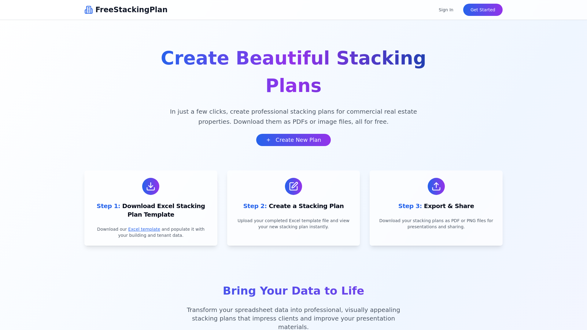 Create Free Commercial Real Estate Stacking Plans | FreeStackingPlan