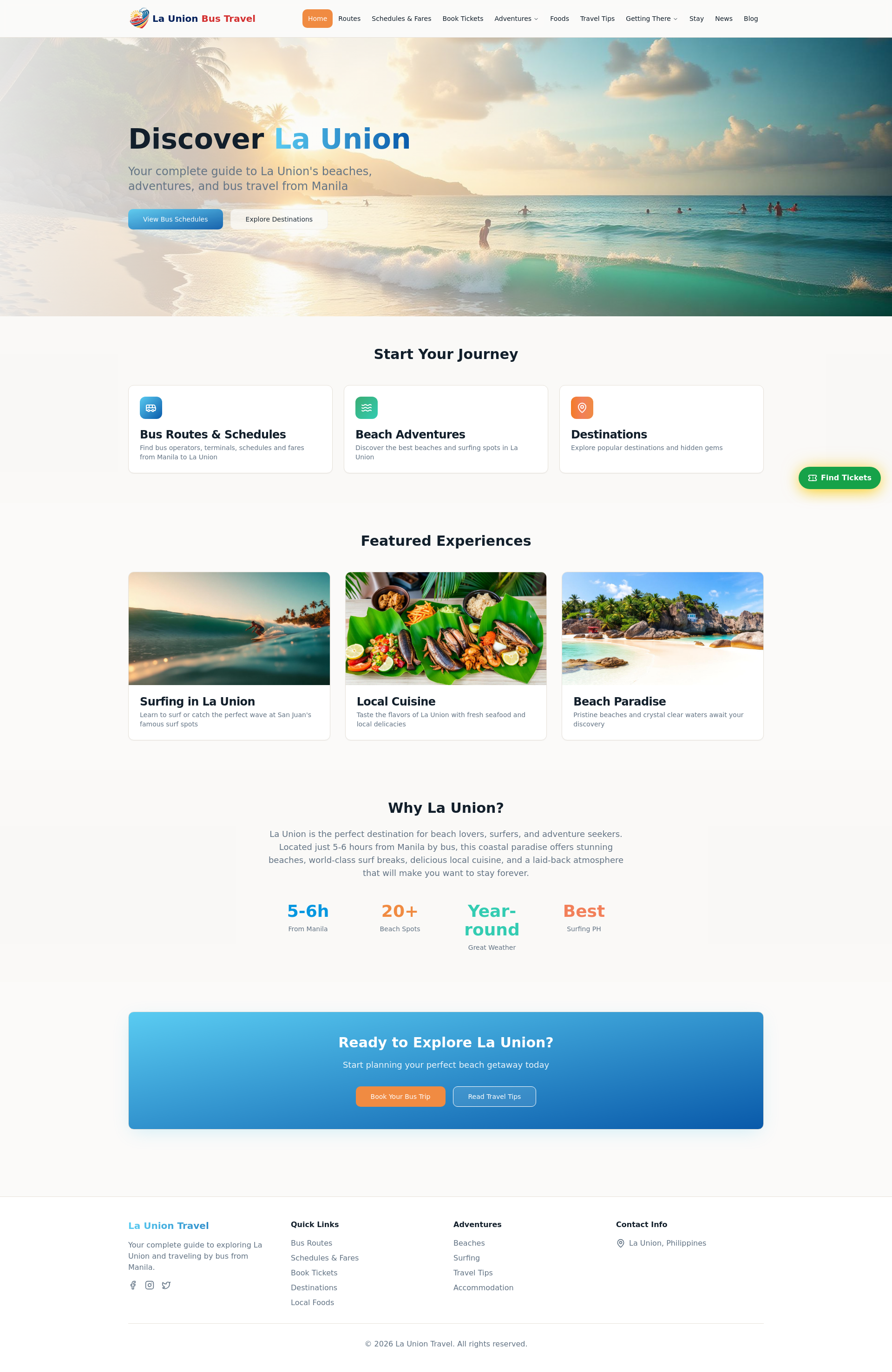 La Union Bus Tickets Online Booking | Manila to La Union | Schedule & Fares