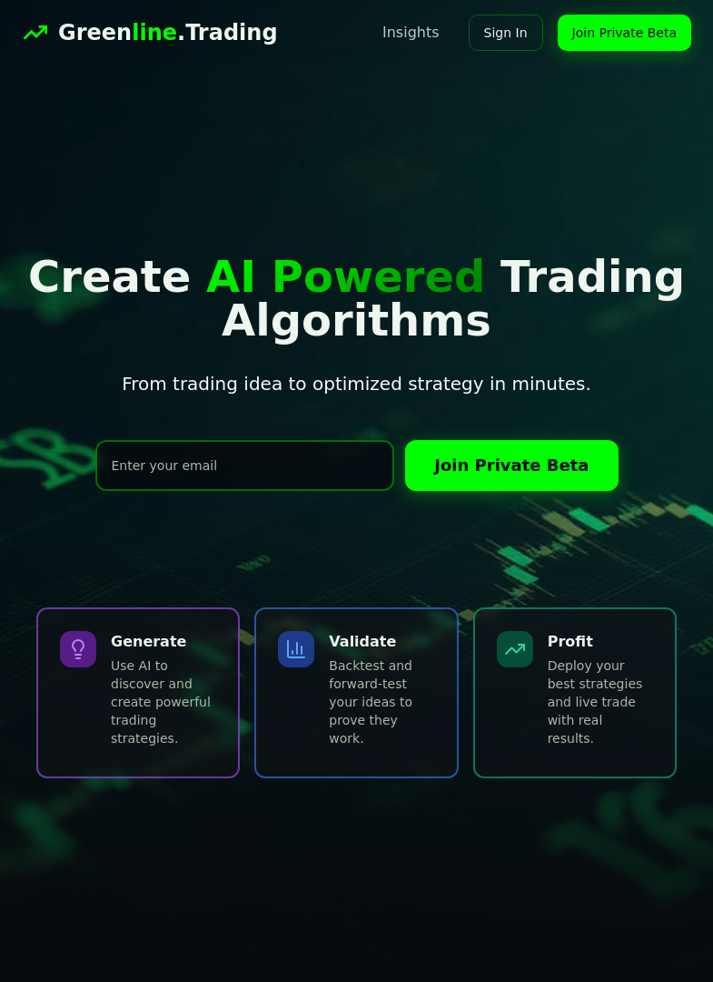 GreenLine - AI-Powered Algorithmic Trading Platform