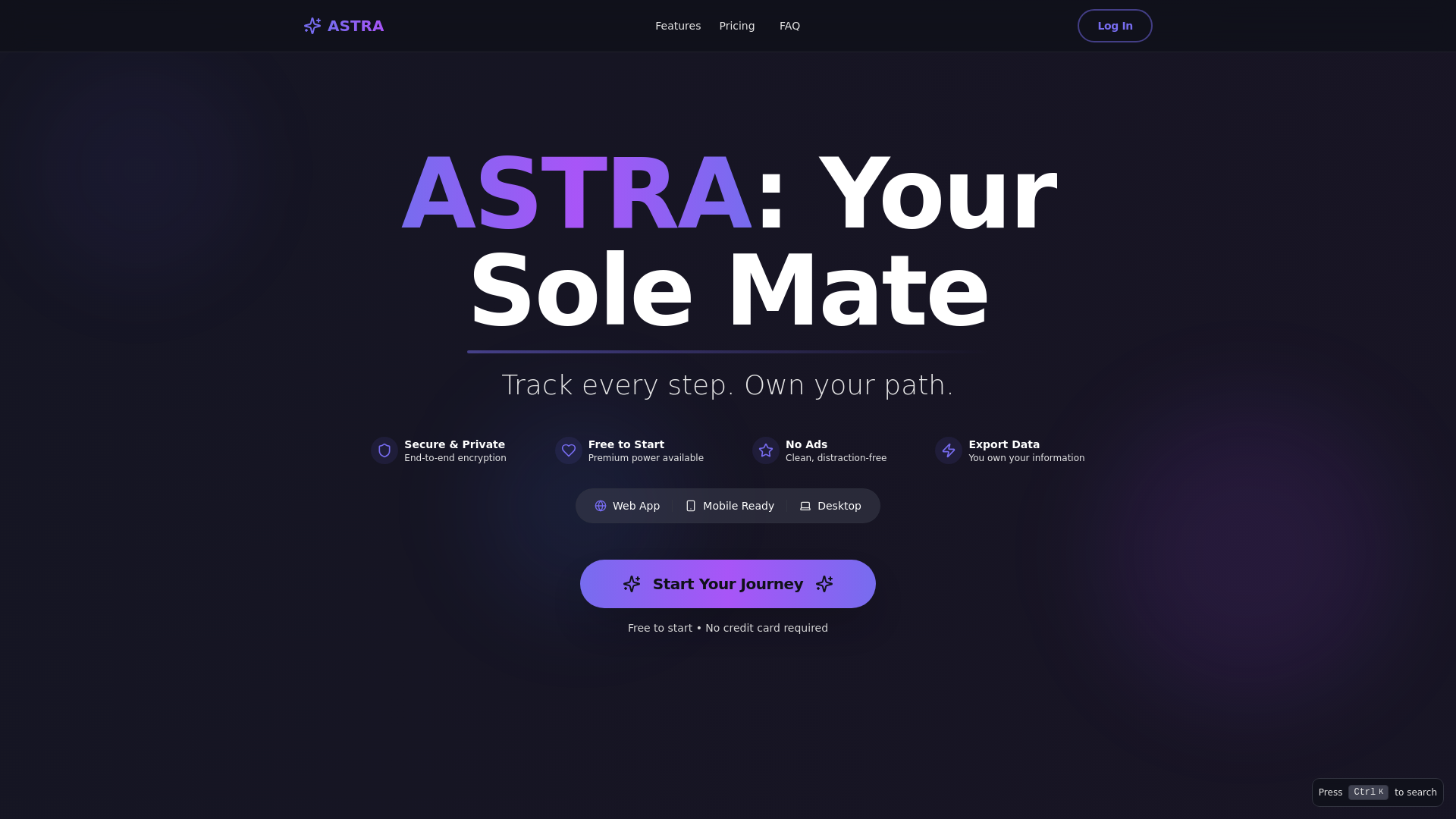 Astra Sole Mate - Track Your Stellar Runs