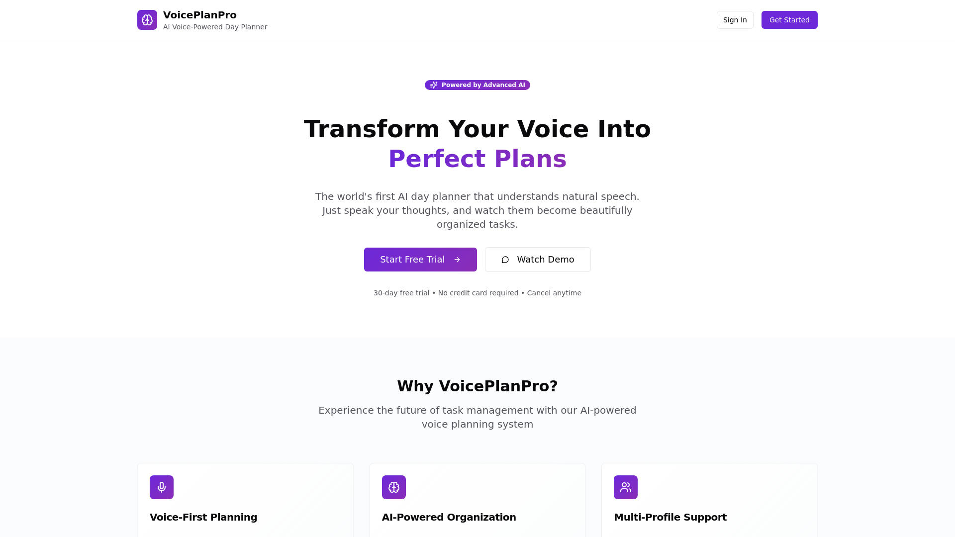 AI Day Planner - Voice Task Organization