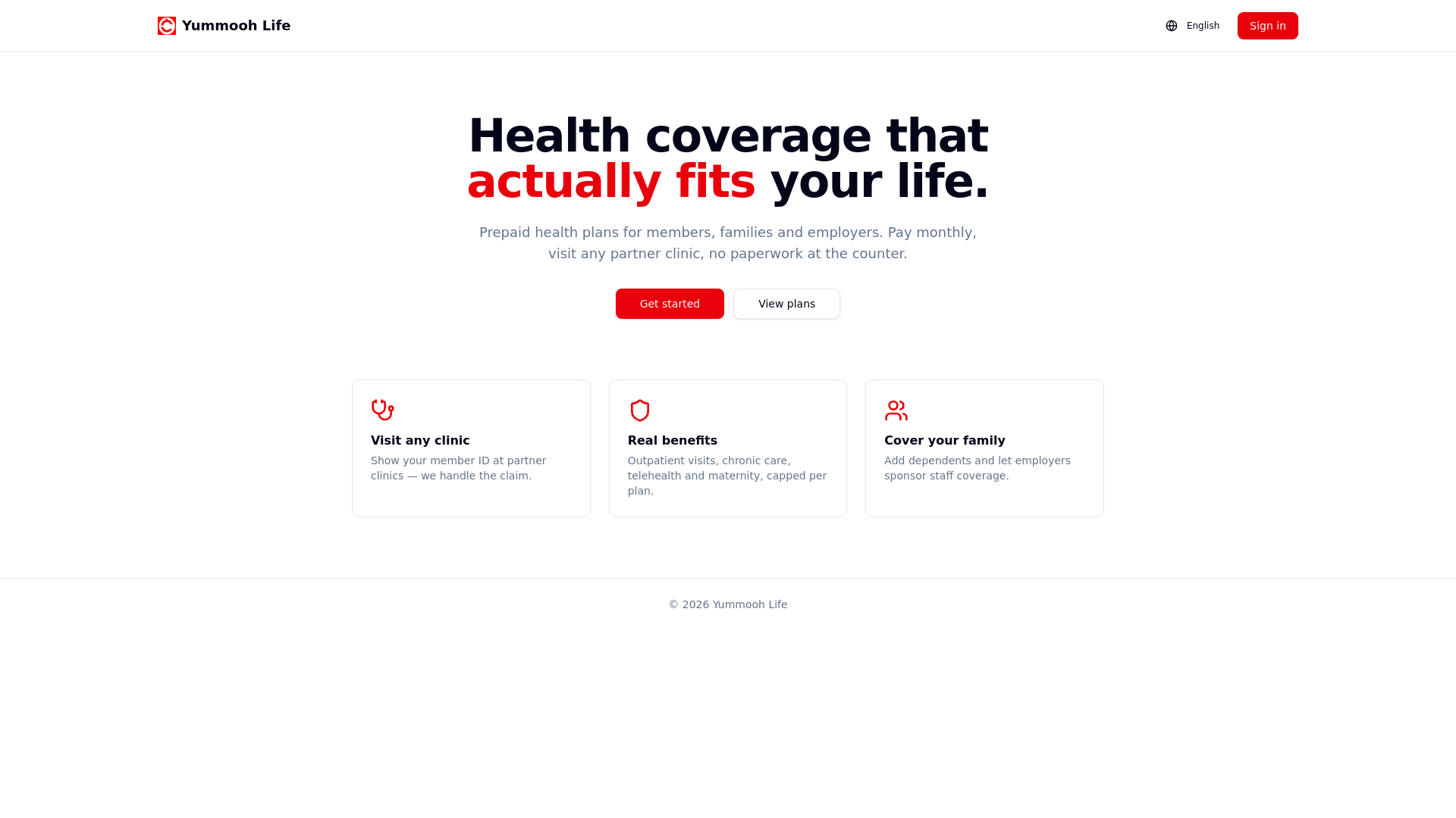Yummooh Life · Affordable prepaid healthcare