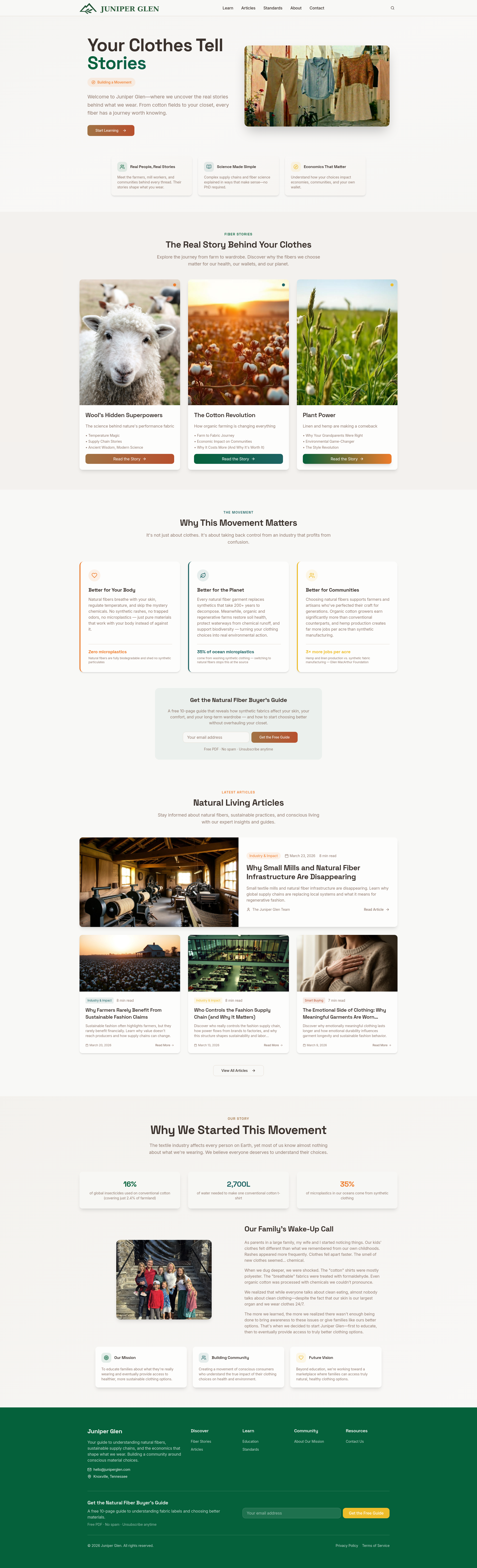 Juniper Glen - Natural Fiber Education & Clothing Stories