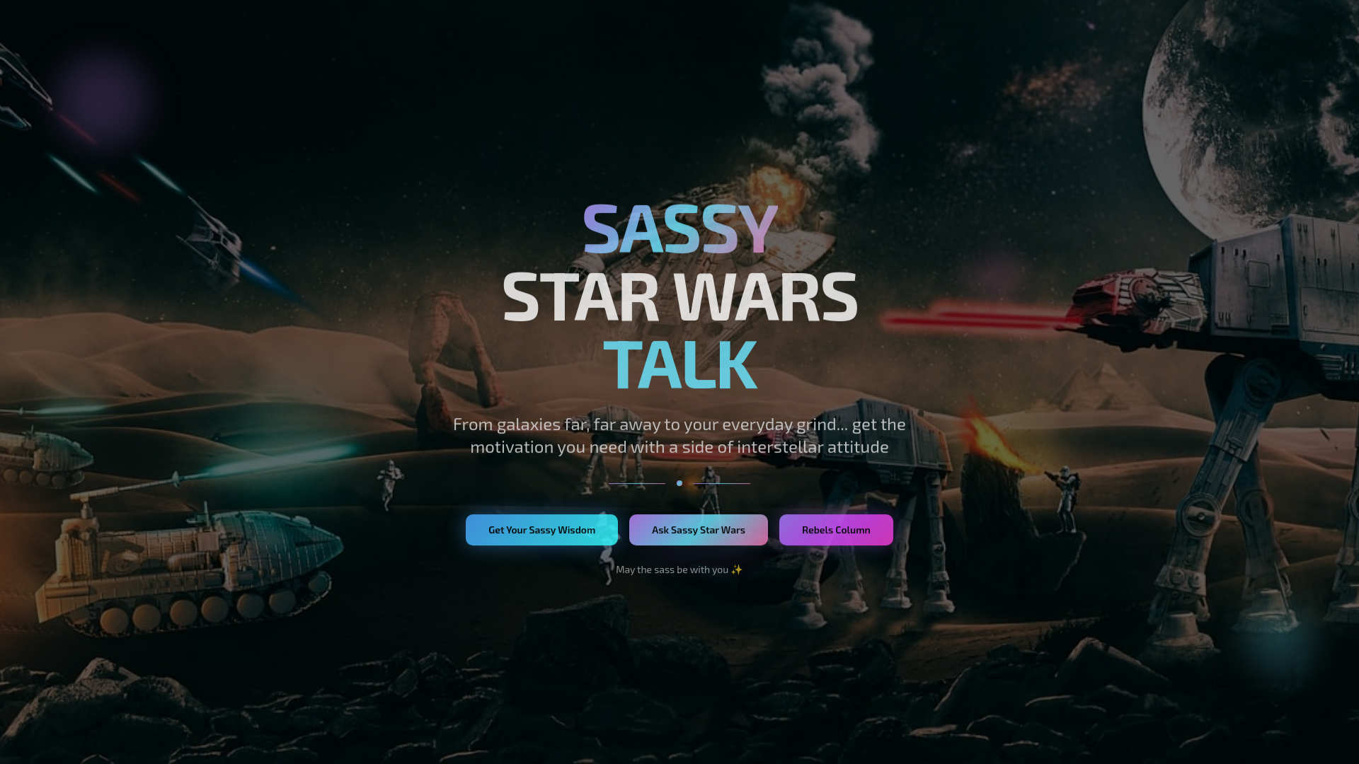Sassy Star Wars Talk - Galactic Wisdom with Modern Sass