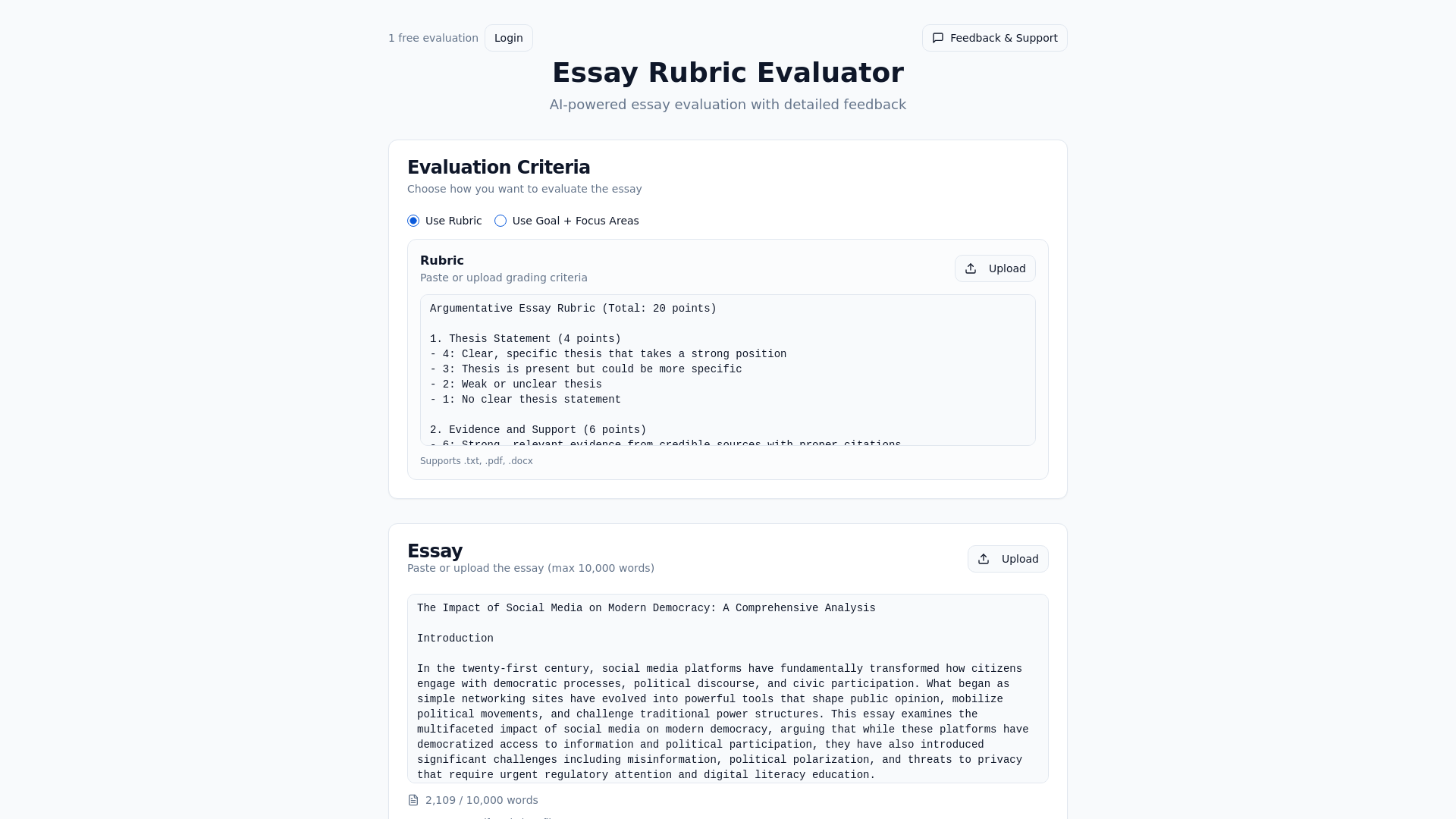Free AI Essay Grader | Rubric-Based Grading for Teachers