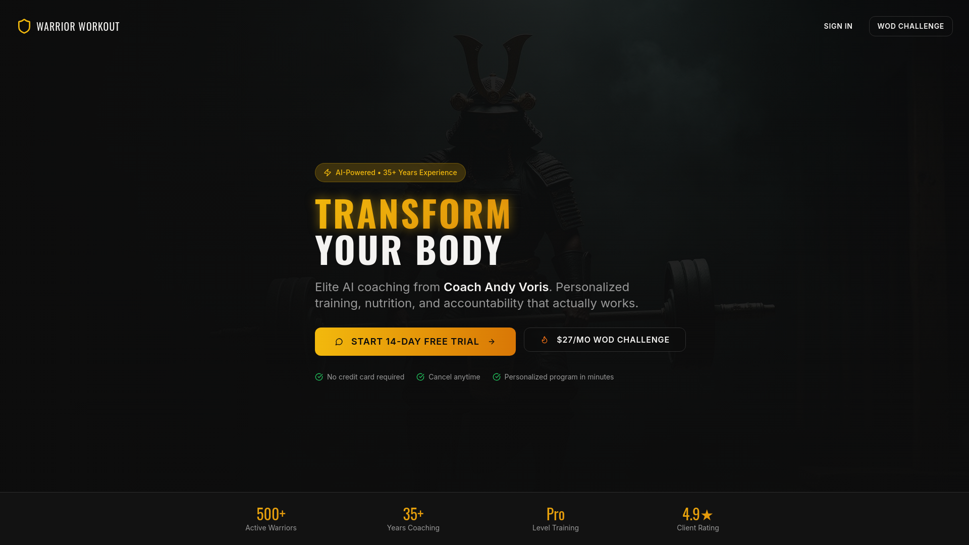 Warrior Workout Online | Coach Voris System