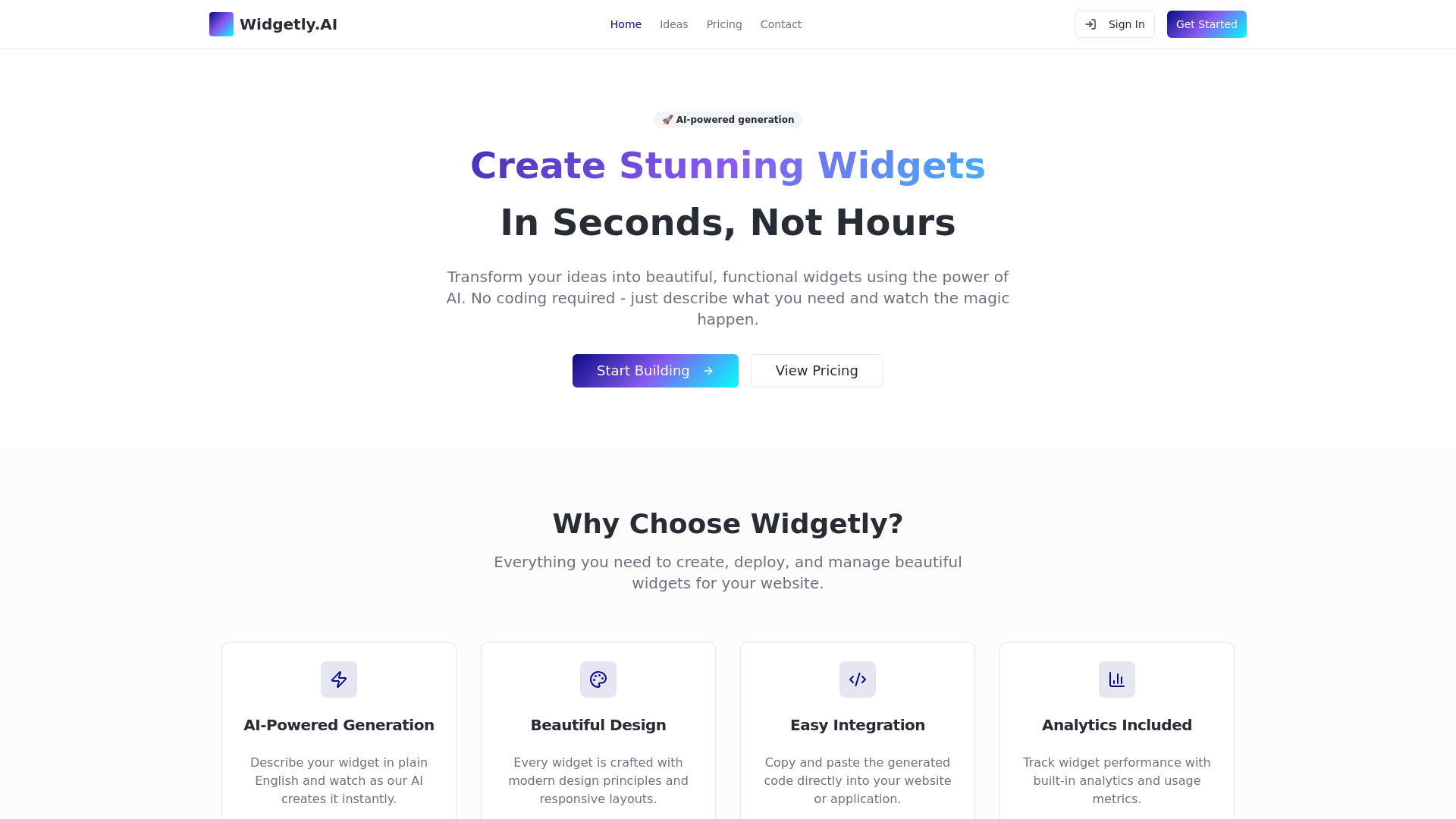 AI Powered Widget Creator