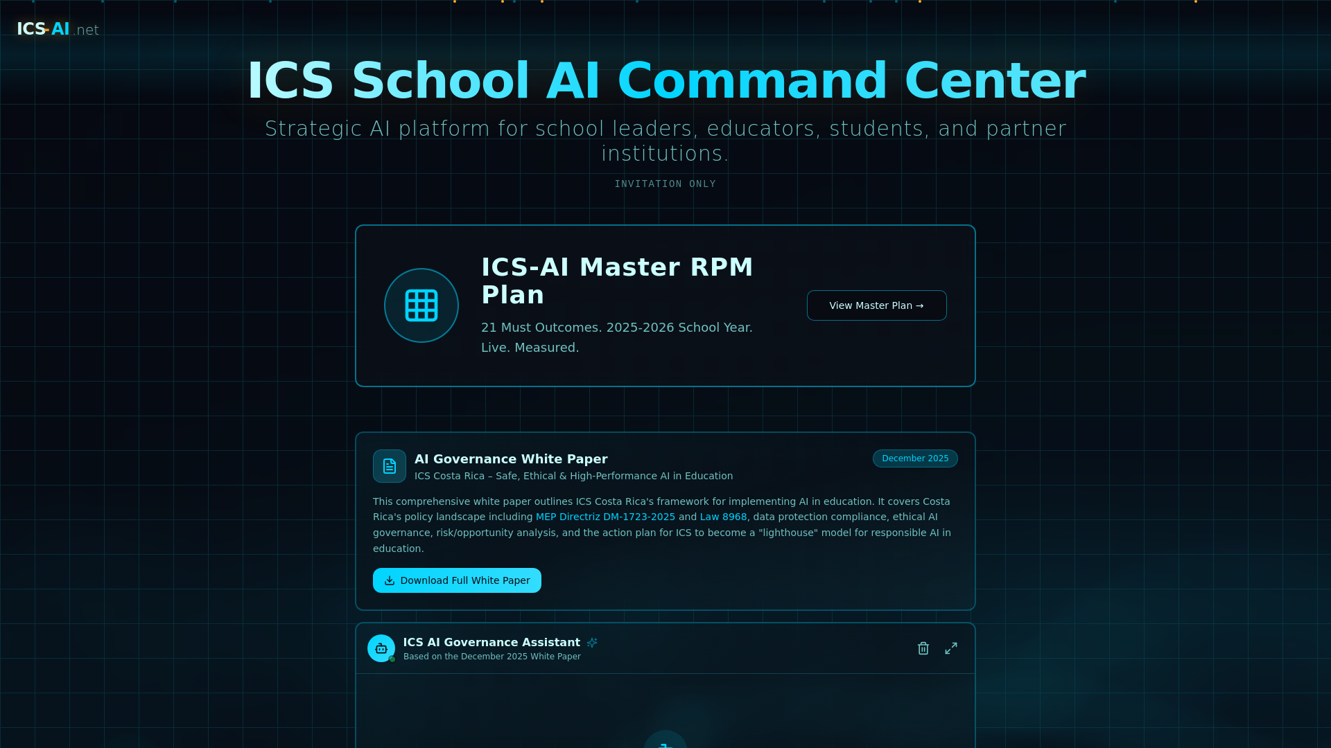 ICS-AI Mission Interface | AI-Powered Education Platform