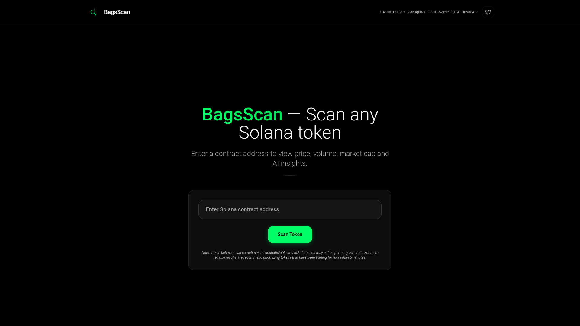 BagsScan — Solana Token Scanner