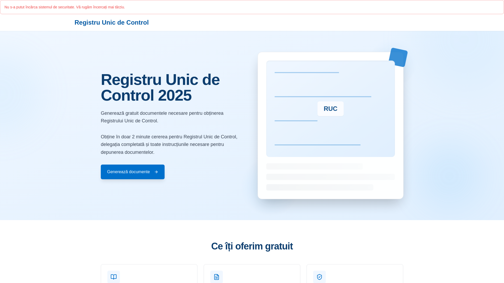 Registru Unic de Control - Cerere Registru Unic de Control 2025