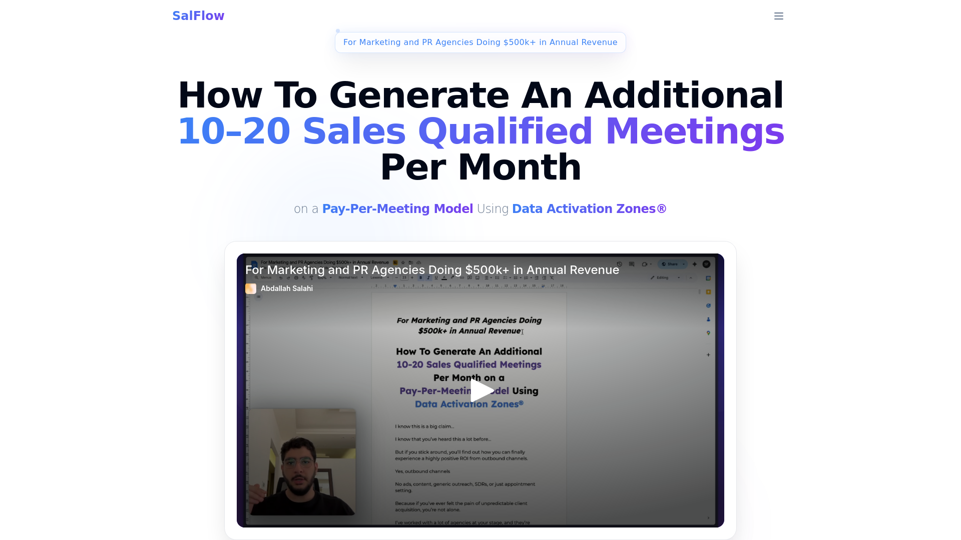 SalFlow - Generate 10-20 Qualified Meetings Per Month for Marketing ...