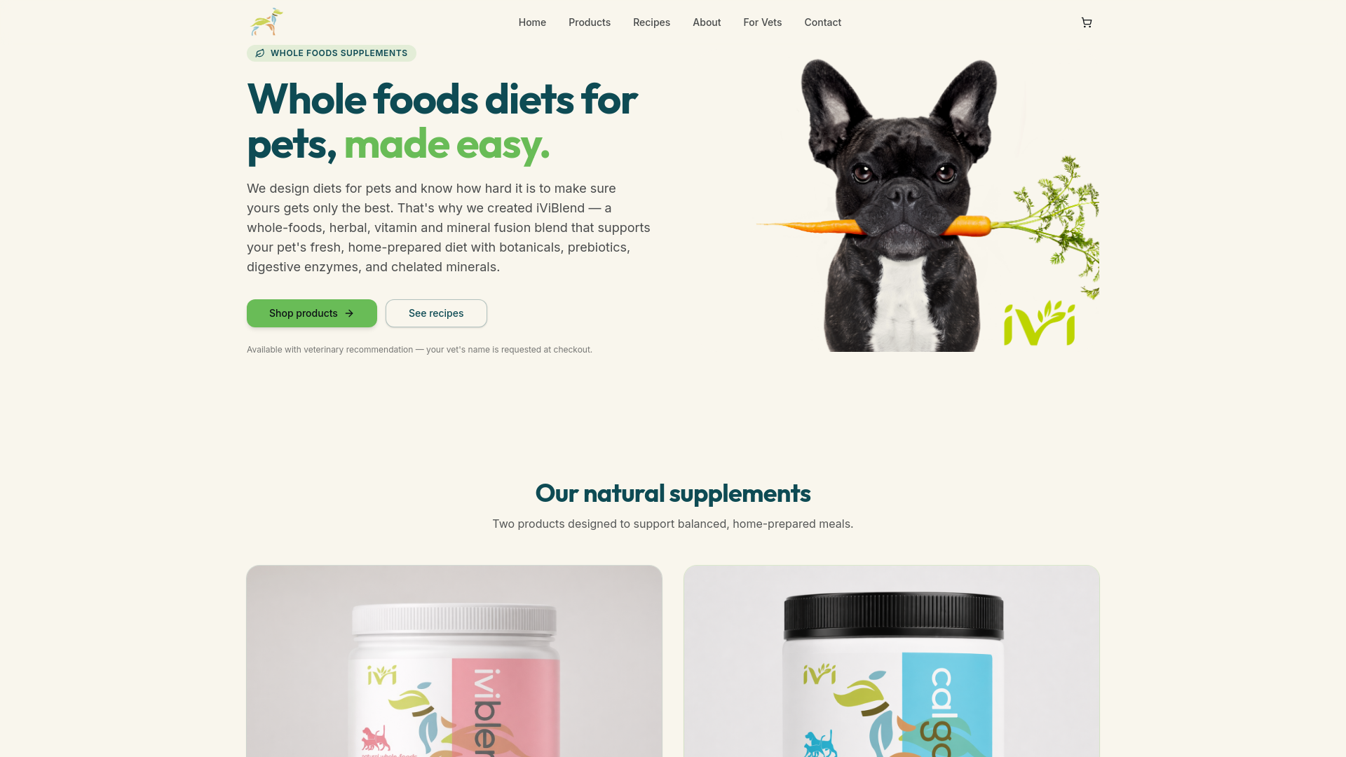 About iViBlend — Whole foods diets for pets, made easy