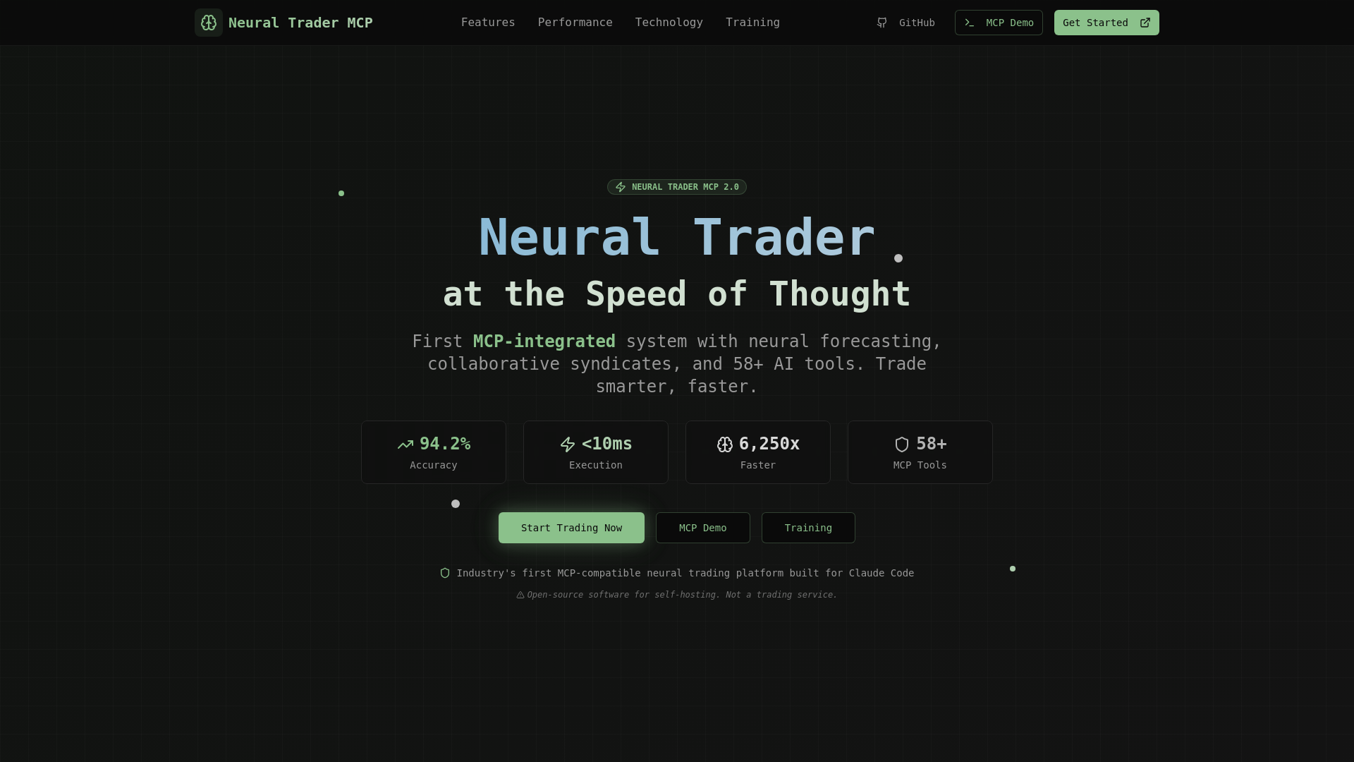 Neural Trader MCP v2.5.0 - AI Trading Platform with 58+ MCP Tools ...